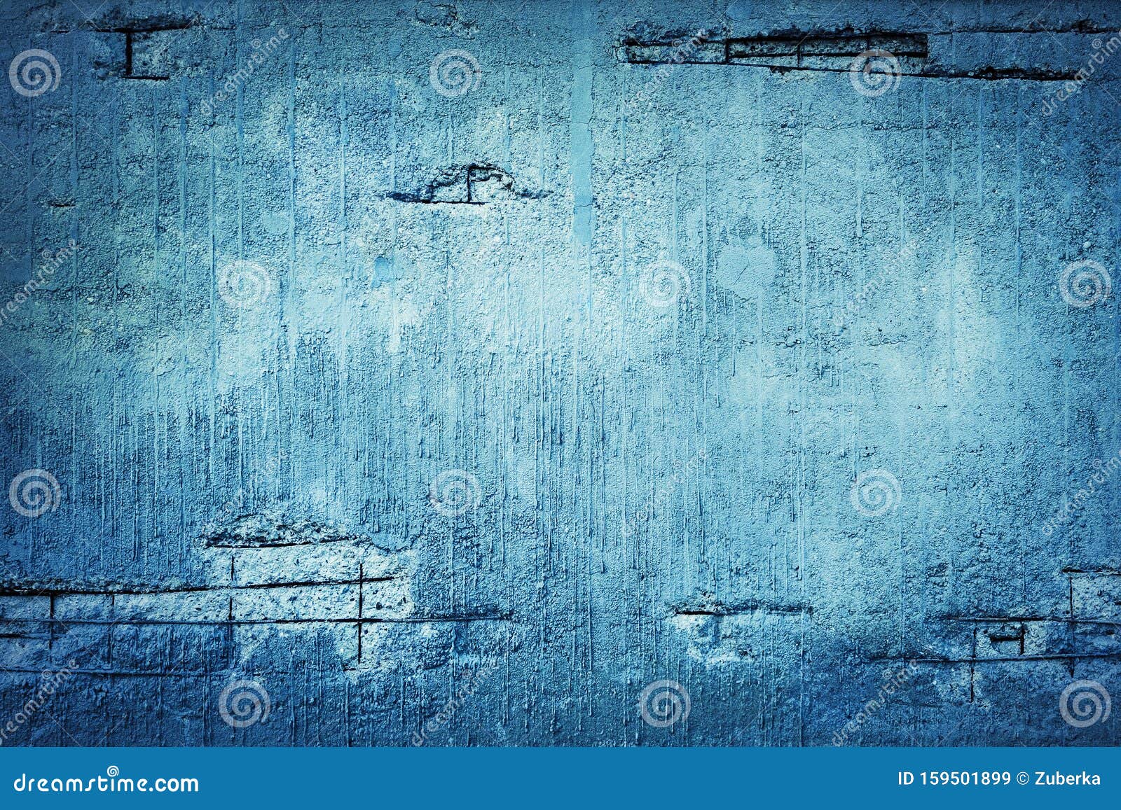 Blue Wall with Rebar stock image. Image of architecture - 159501899