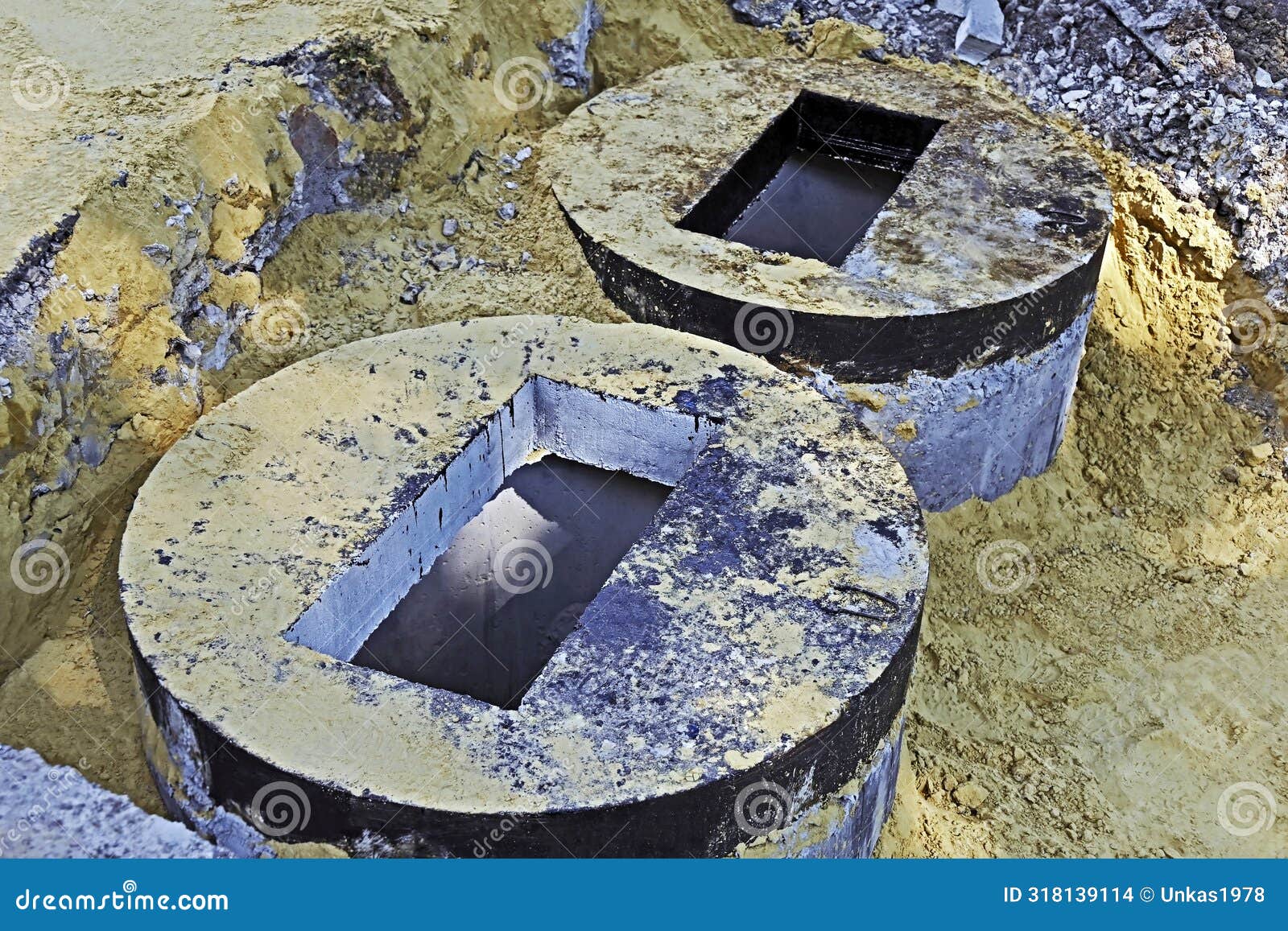 Concrete circle pit stock photo. Image of material, ferroconcrete ...