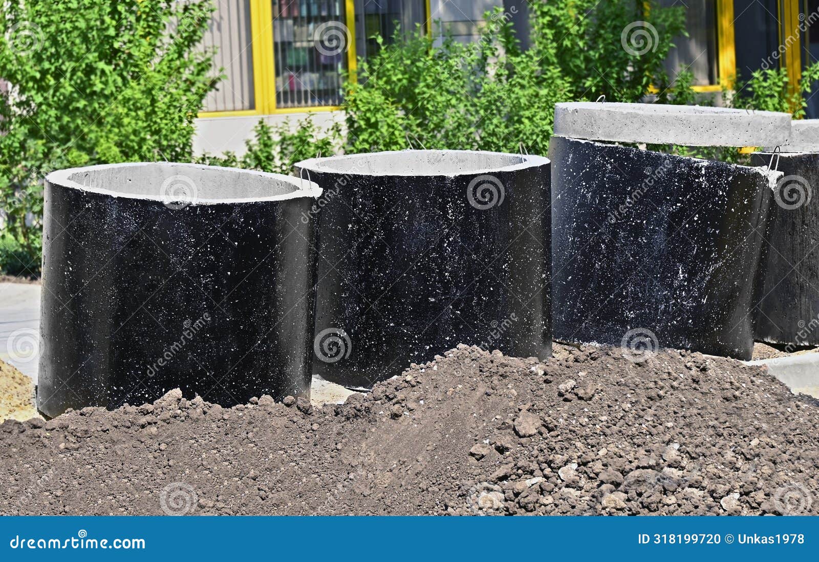 Concrete circle pit stock photo. Image of culvert, pipe - 318199720