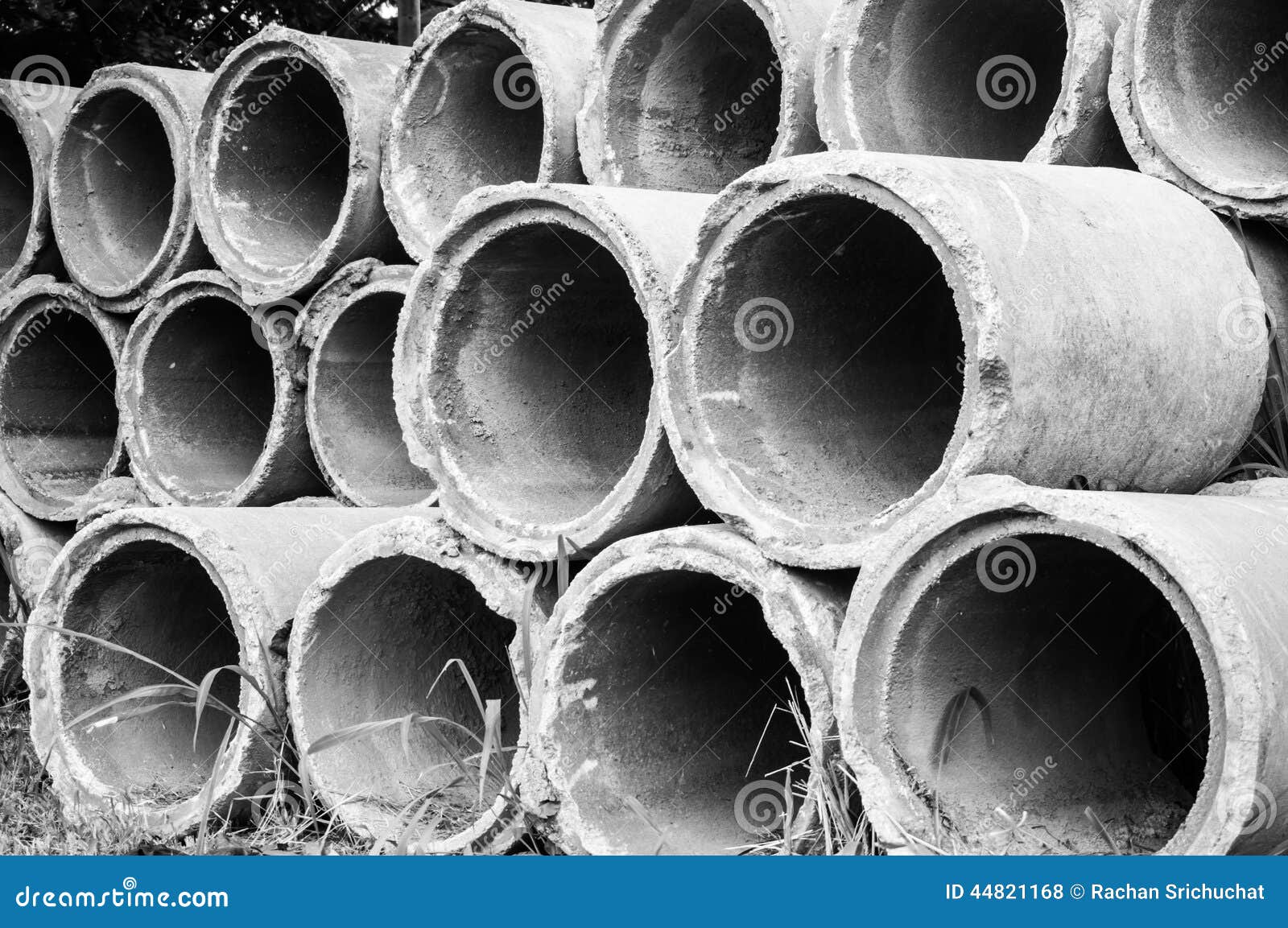 Concrete drainage pipe stock photo. Image of building - 44821168