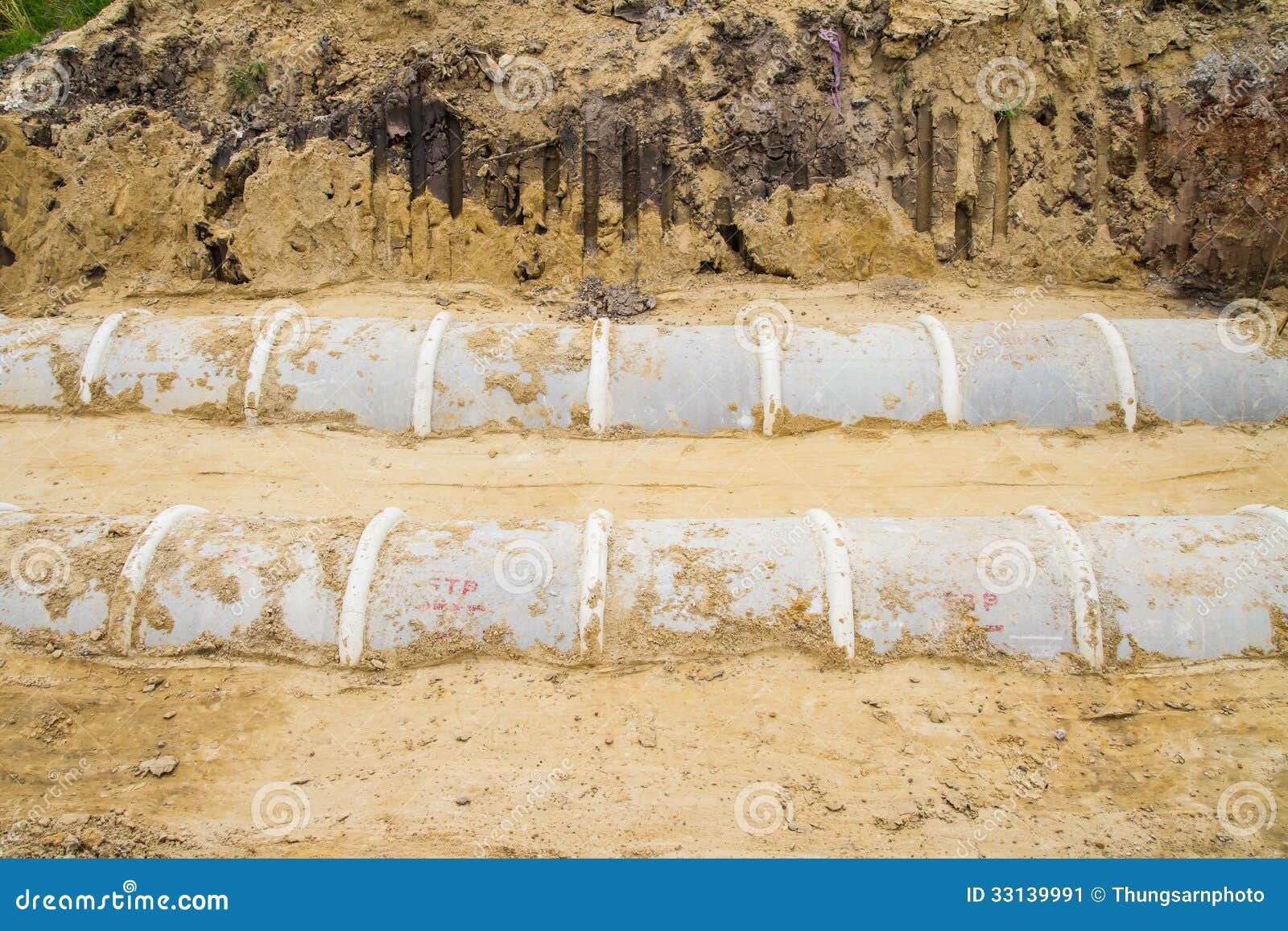 Concrete Drainage Tube on Construction Site Stock Image - Image of ...