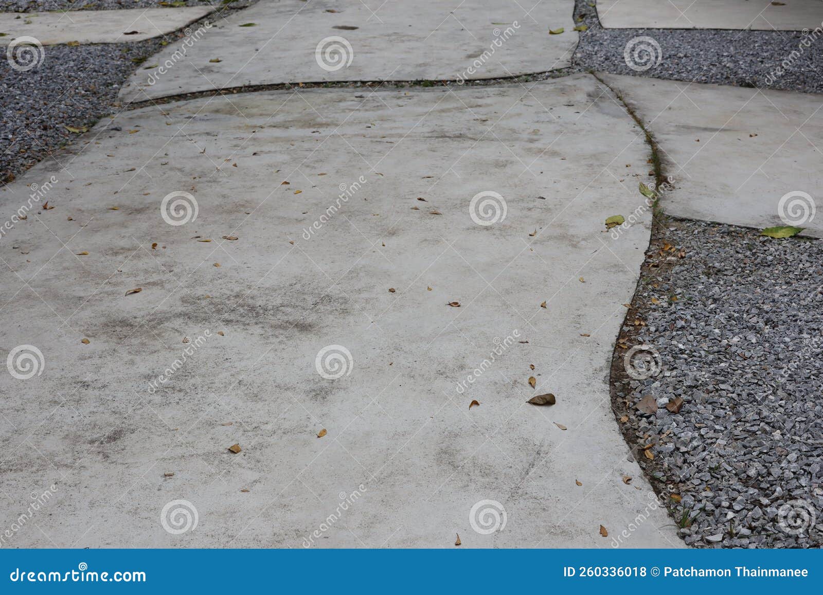 Concrete Driveway, Empty Space, Park Walkway, Selectable Focus. Stock ...