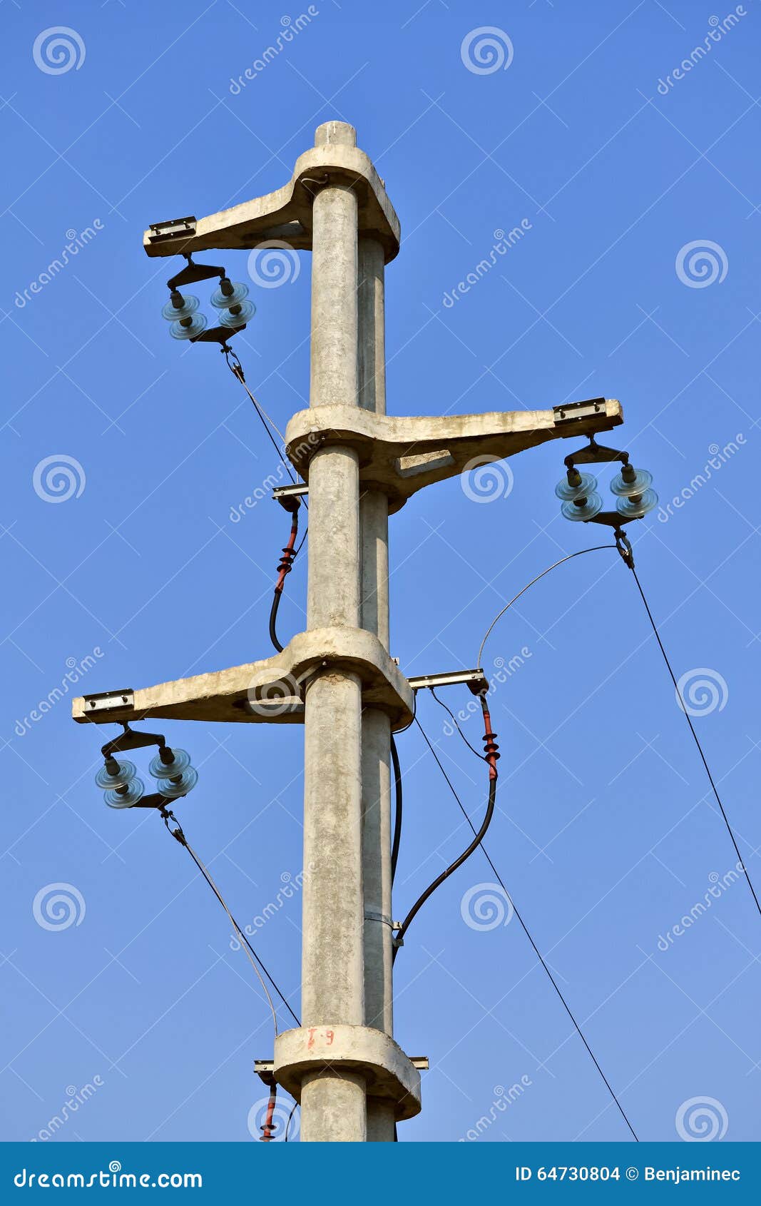 Concrete electric pole stock photo. Image of distribution - 64730804