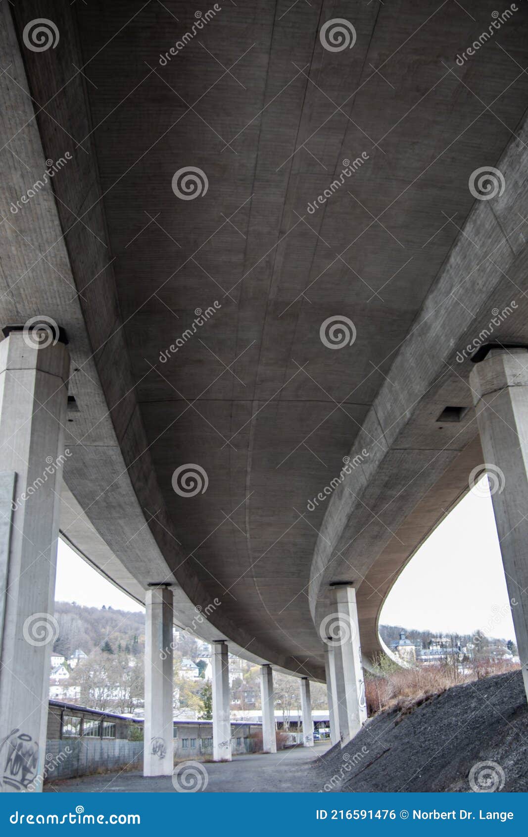 Concrete elevated road stock photo. Image of high, elevated - 216591476