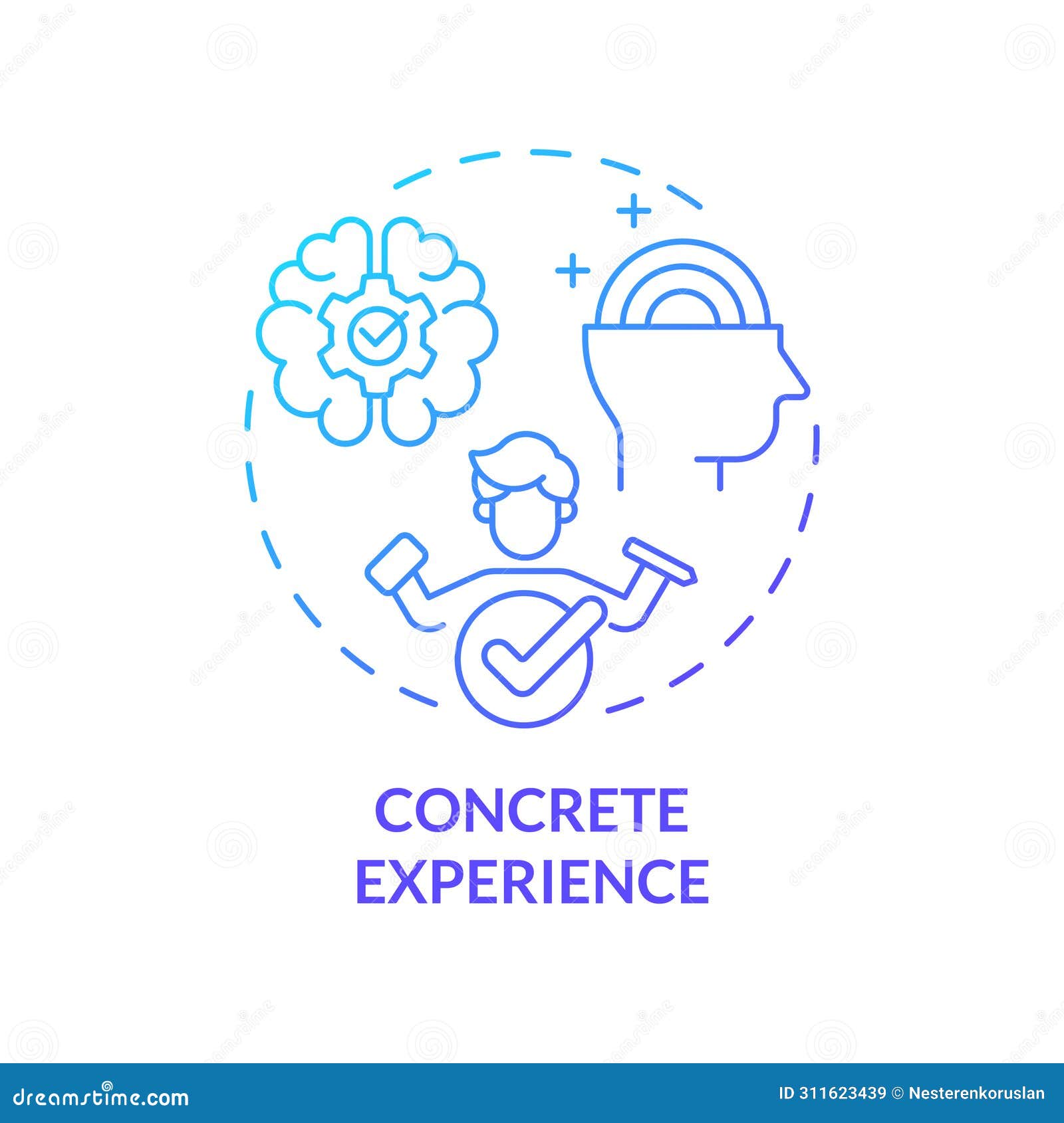 Concrete Experience Blue Gradient Concept Icon Stock Vector ...
