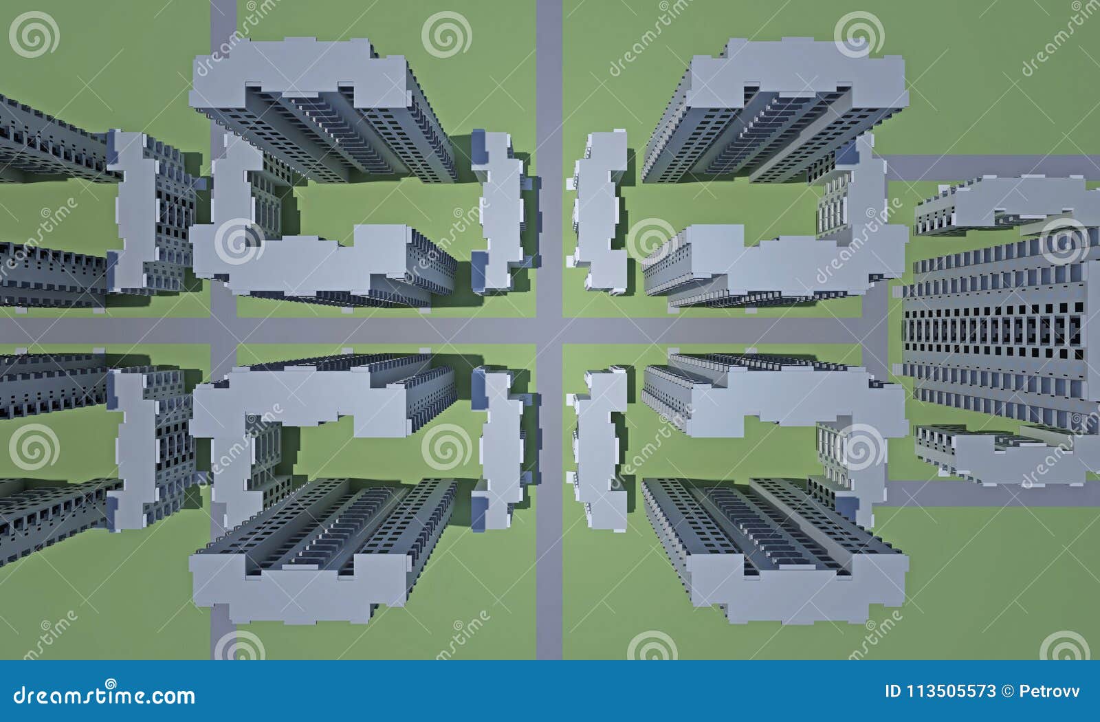 Concrete Faceless Multi-storey Building Top View Stock Illustration ...