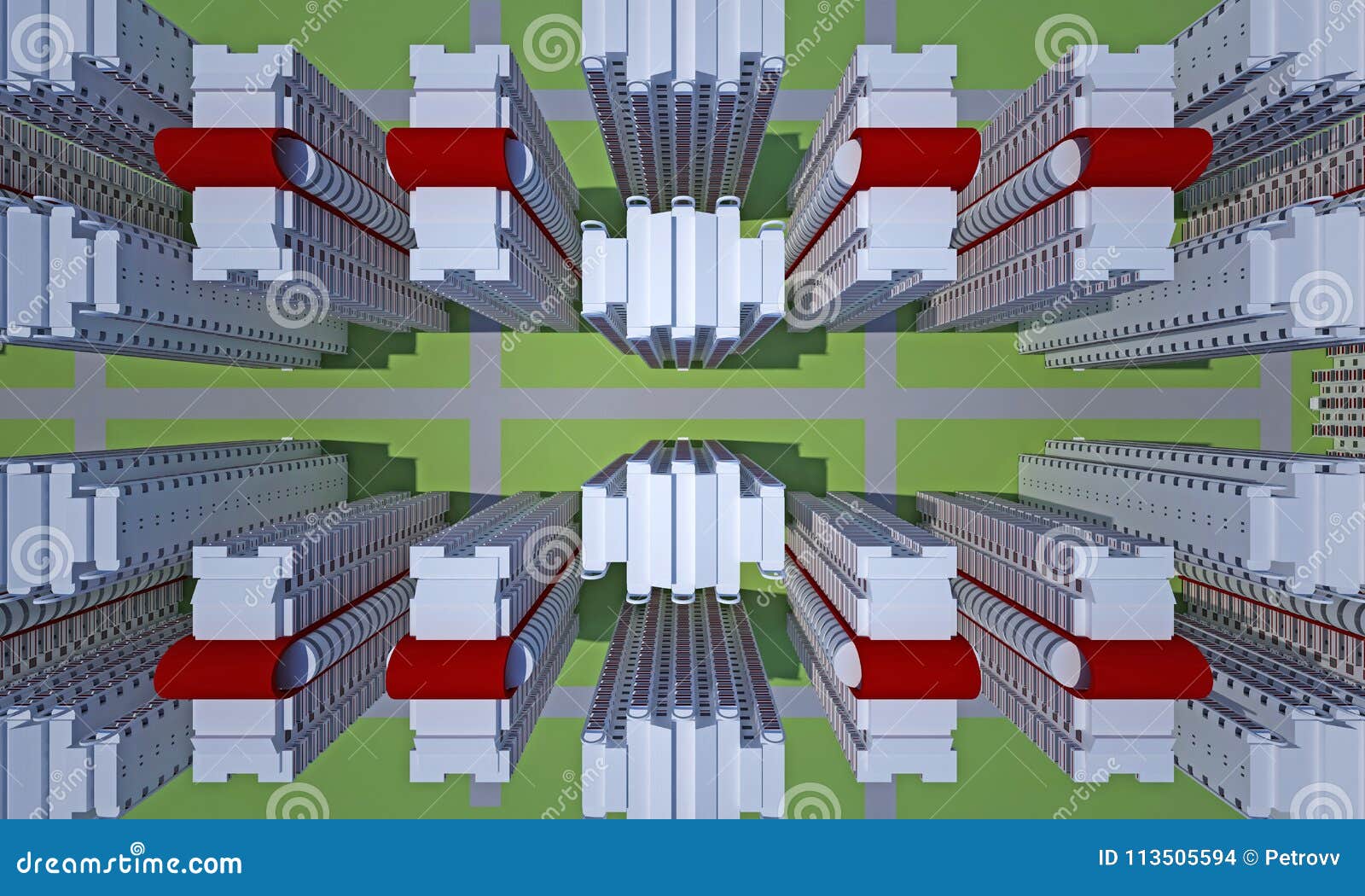 Concrete Faceless Multi-storey Building Top View Stock Illustration ...