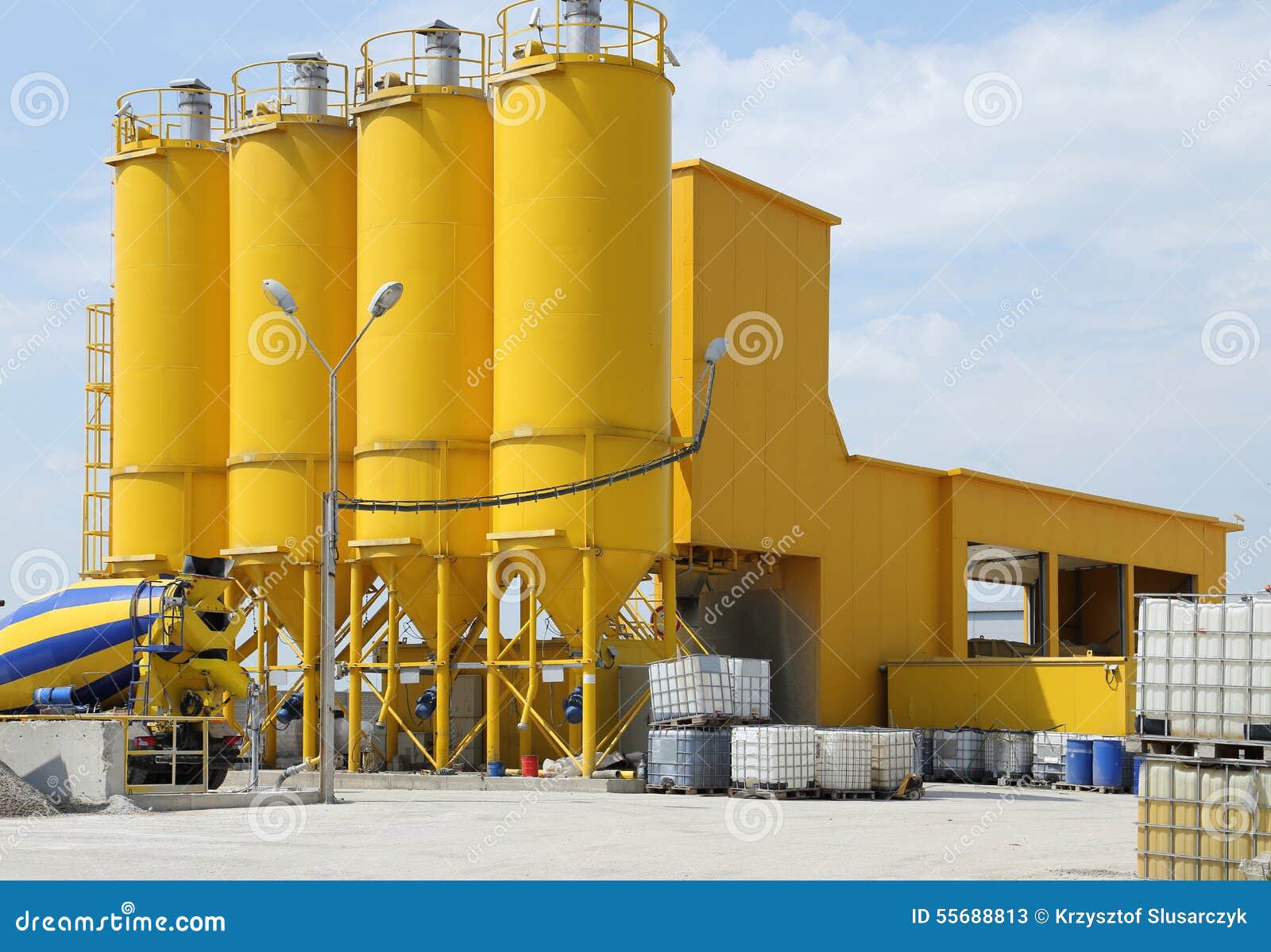 Concrete factory. stock image. Image of mixer, industry - 55688813