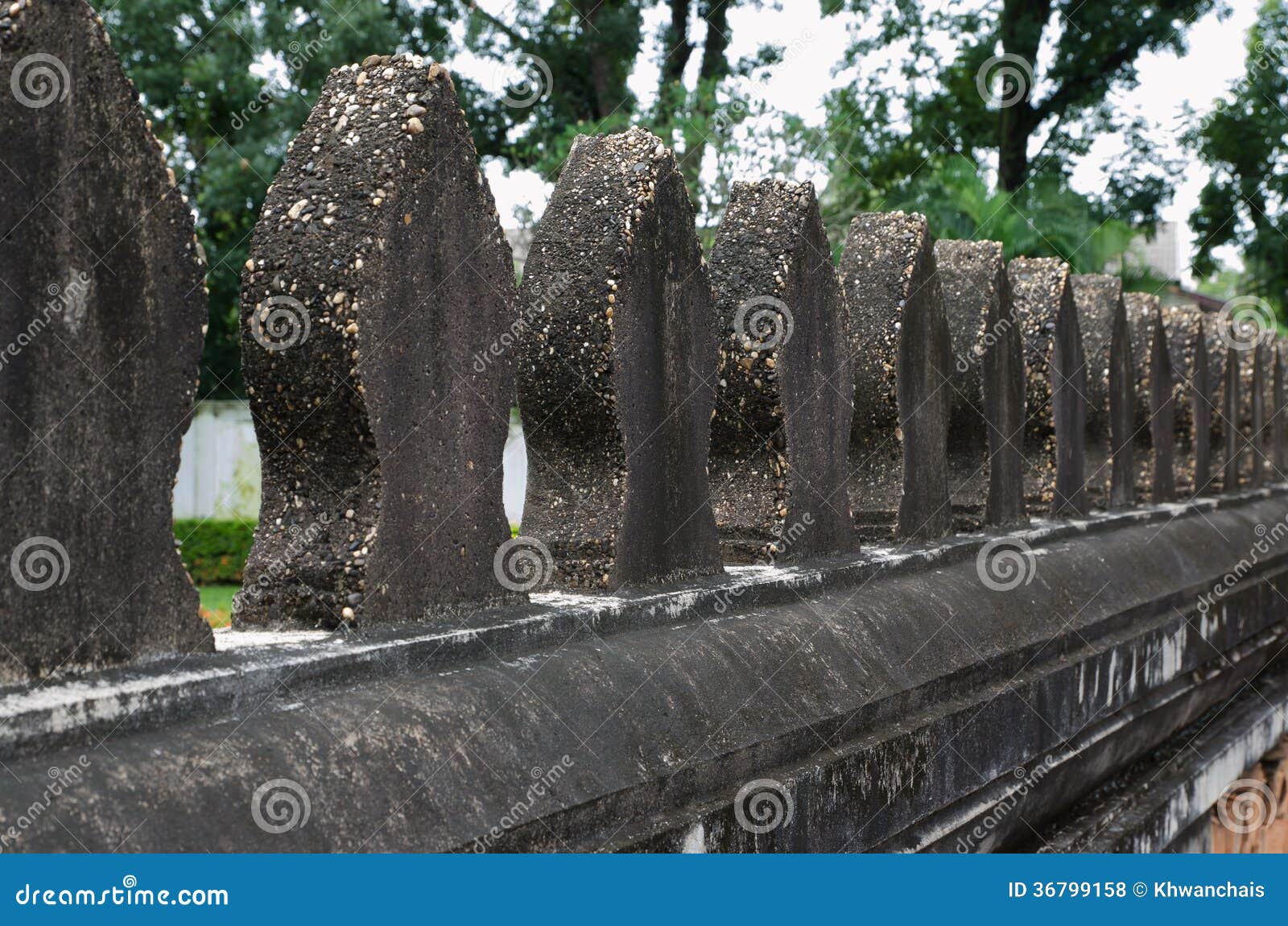 Concrete fence of temple stock photo. Image of brick - 36799158