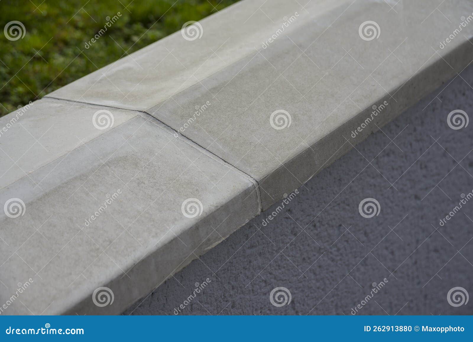 Concrete Fence or Wall Cap in the Garden Stock Photo - Image of ...