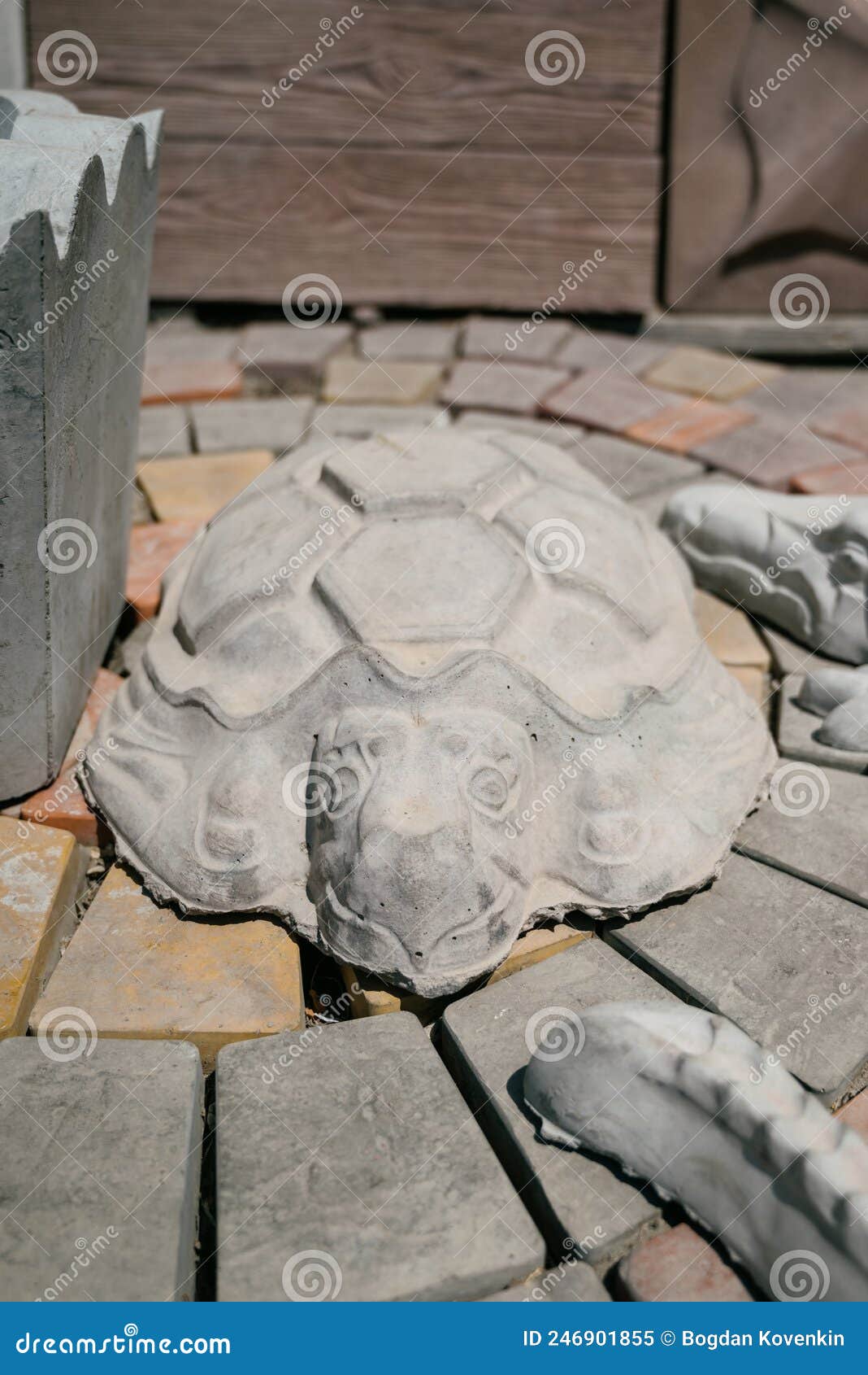 Concrete Figure of a Turtle.Stone Statue of a Turtle Stock Image ...