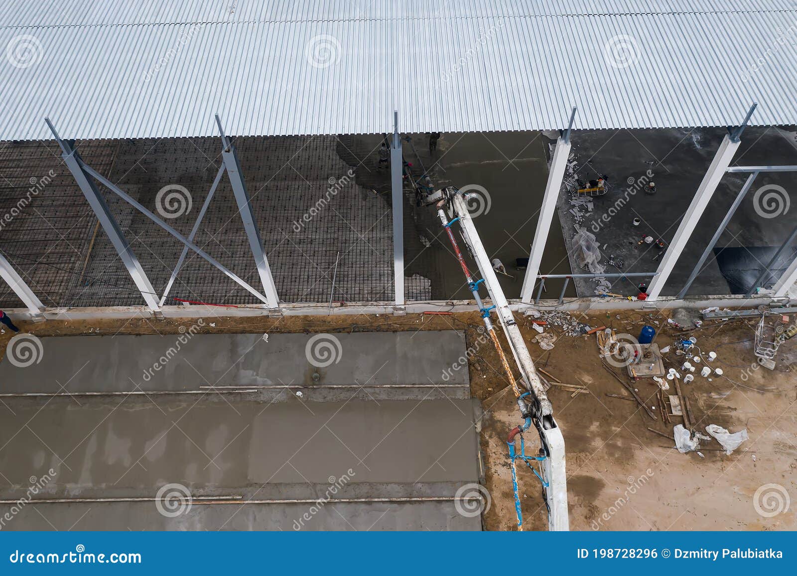 Concrete Floor Filling in an Industrial Building Stock Photo - Image of ...