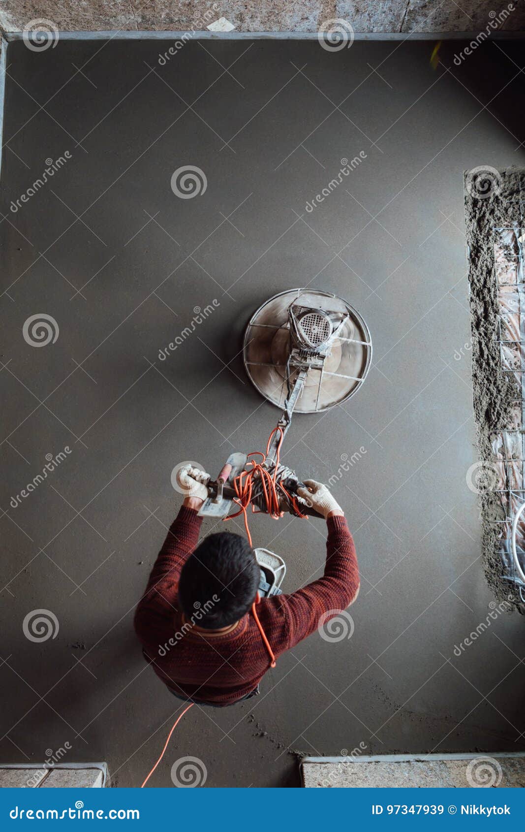 Concrete Floor Final Grinding Editorial Stock Image - Image of finish ...