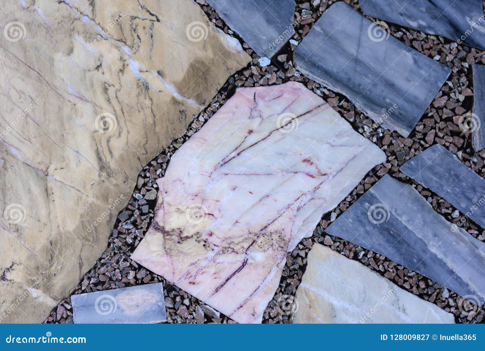 Concrete Floor with Multi-colored Marble Stone Slabs Background and ...