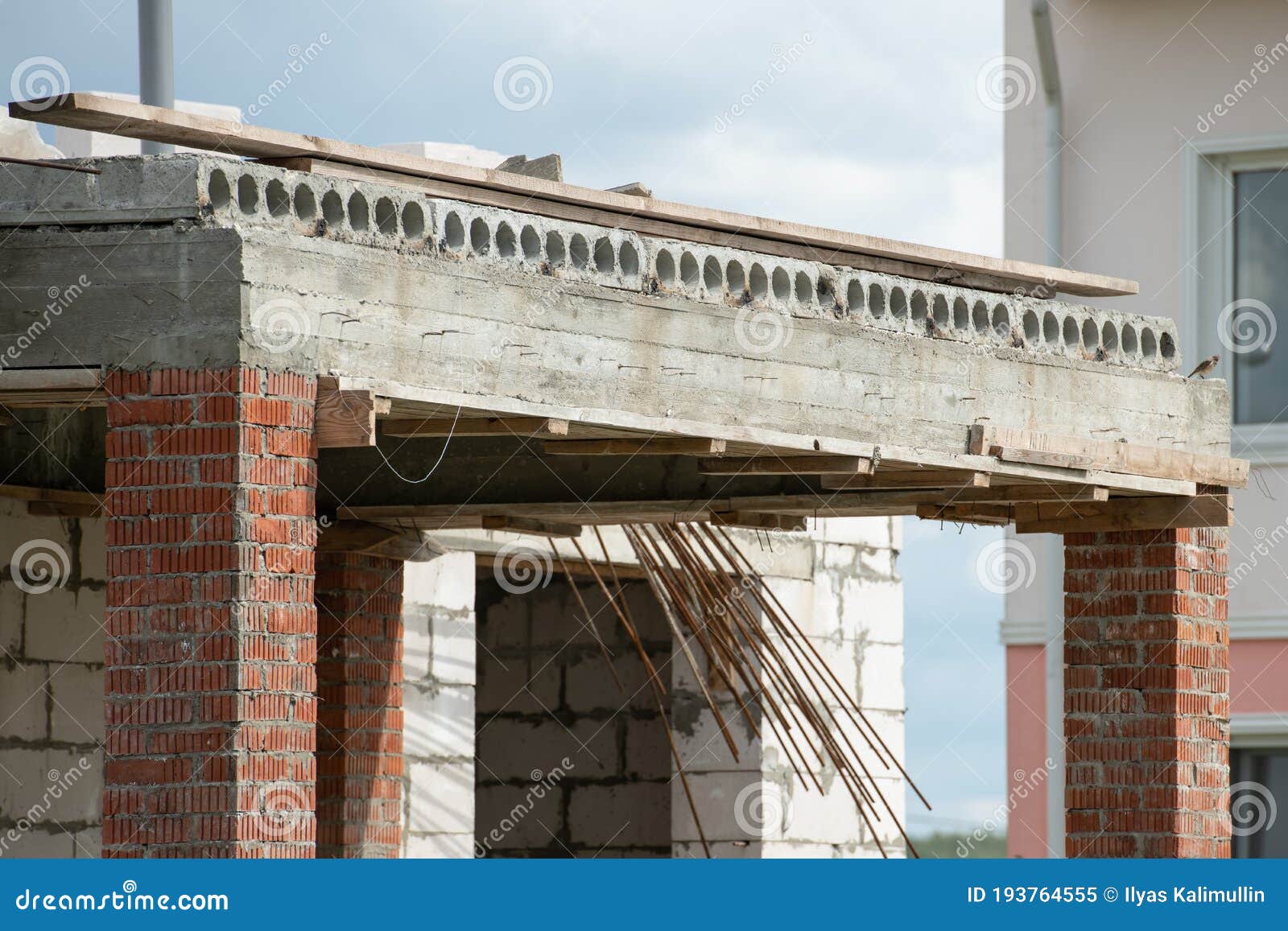 Concrete Floor Slabs on Brick Columns Stock Image - Image of slabs ...