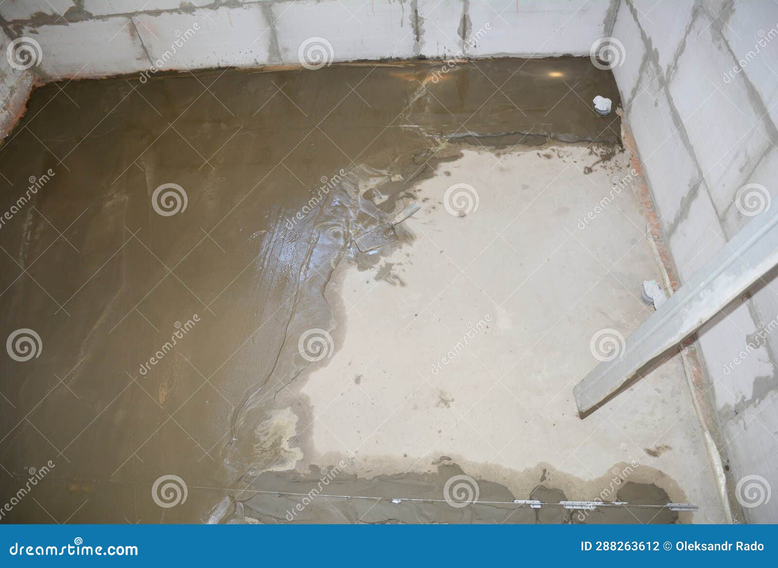 Concrete Flooring Under Construction. Concrete Floors Stock Photo ...