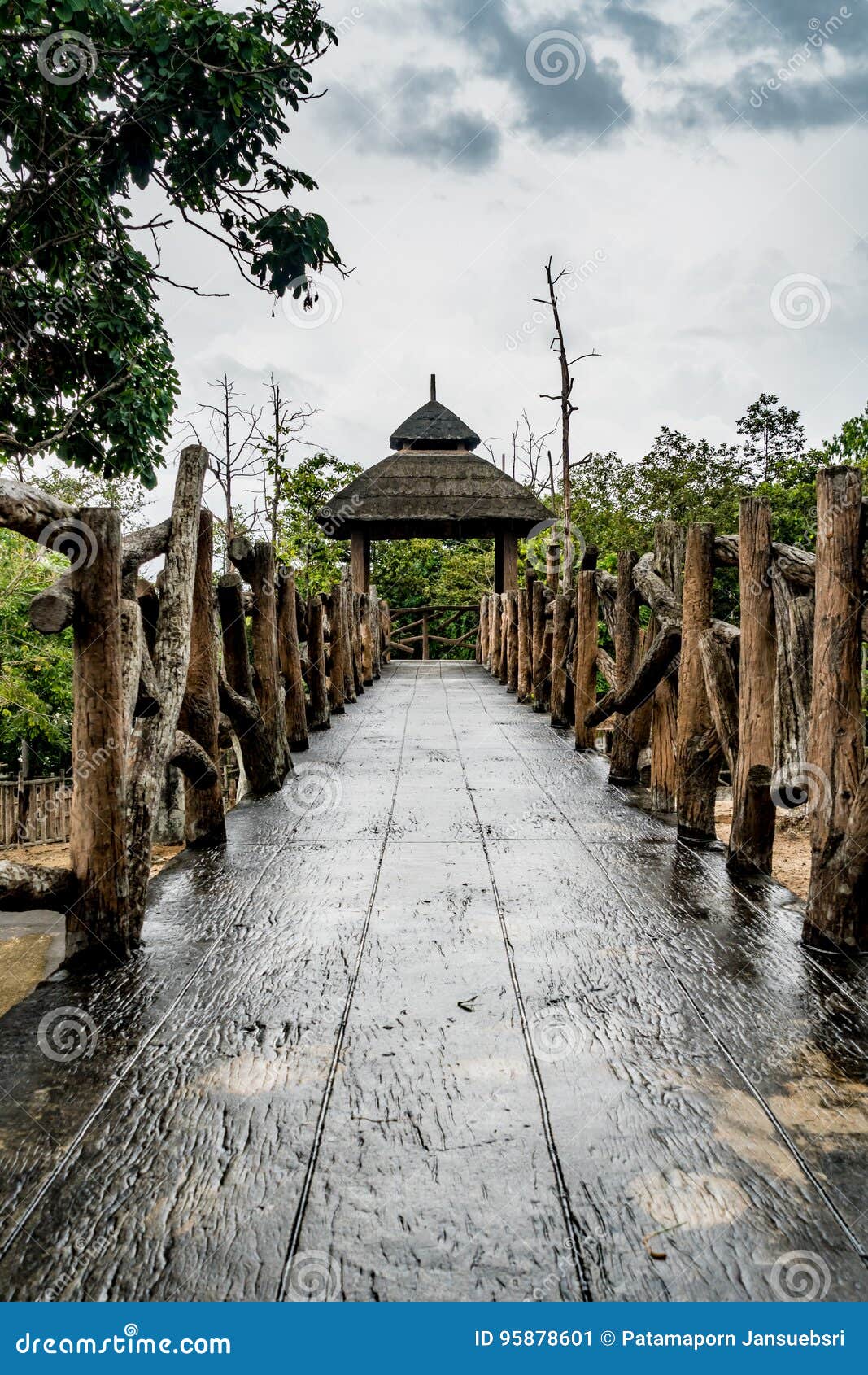 Concrete Footbridge Over the Stream Stock Image - Image of scenery ...