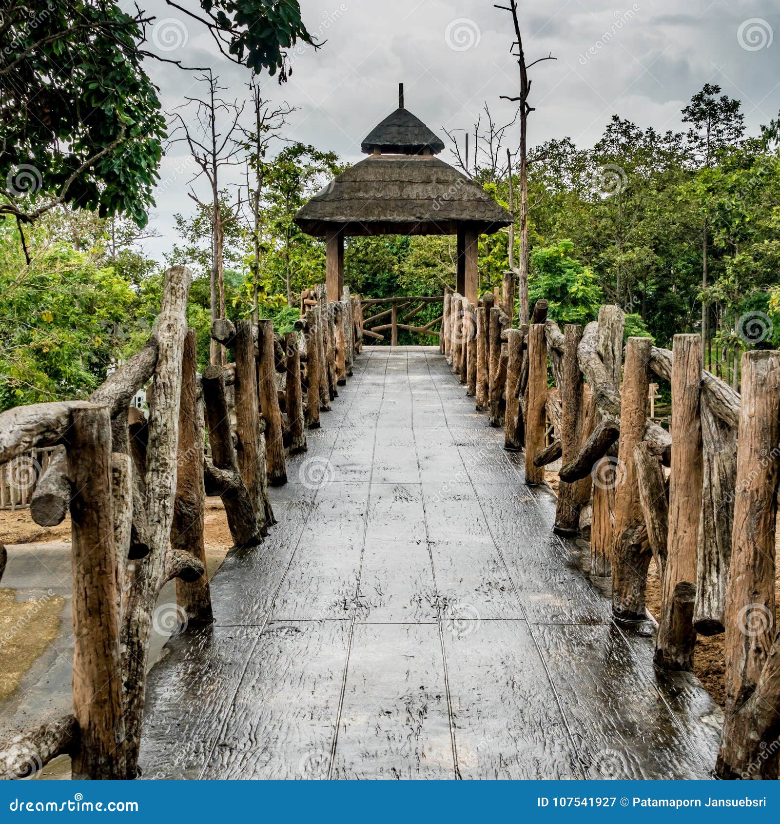 Concrete Footbridge Over the Stream Stock Image - Image of bridge ...