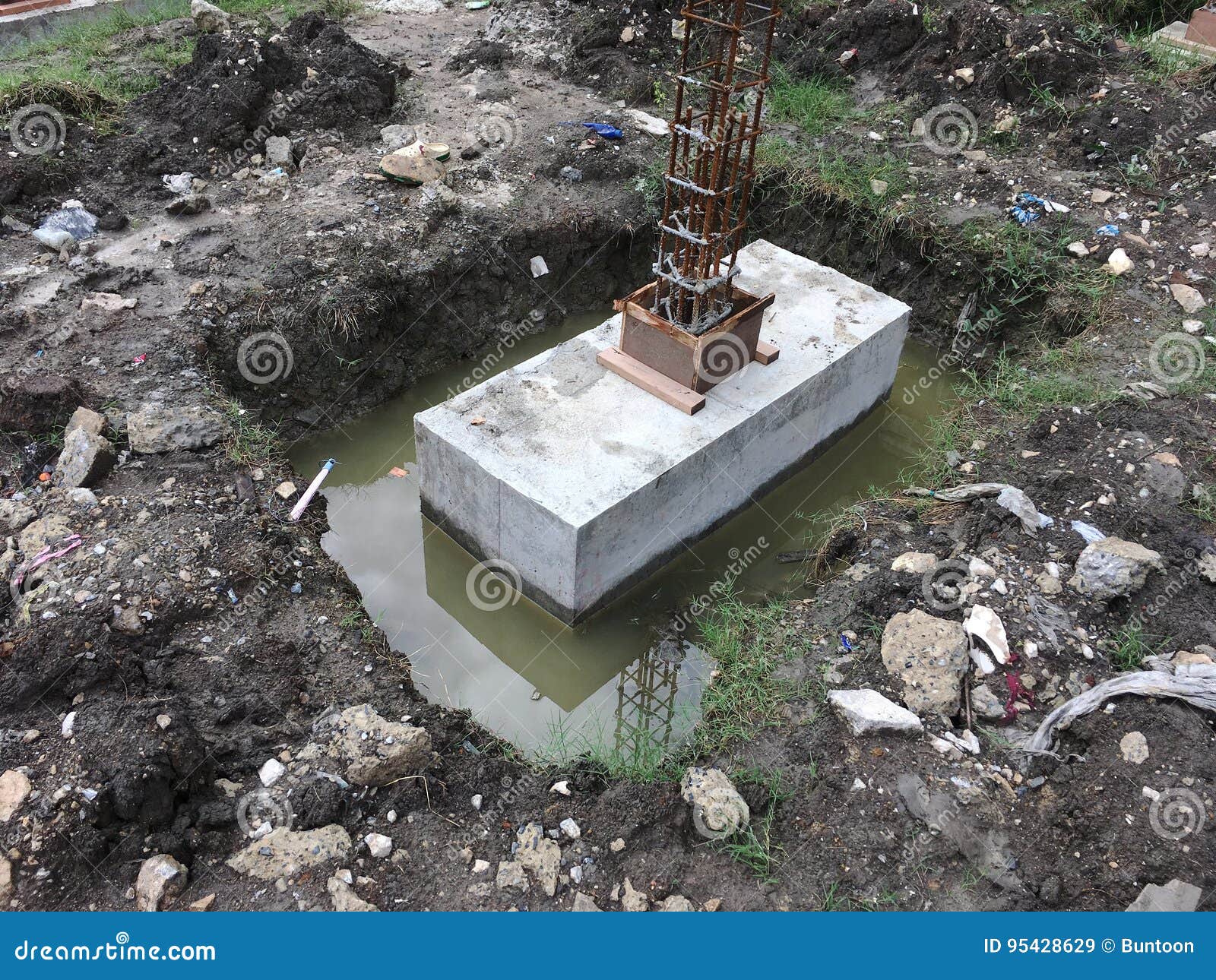 Concrete Footing / Foundation Stock Image - Image of engineering, labor ...