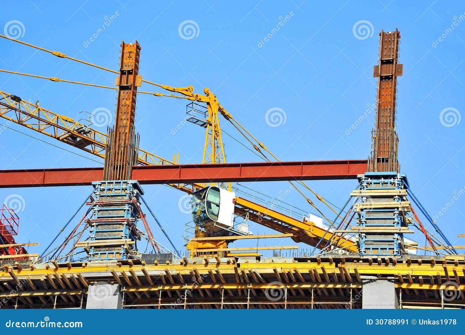 Concrete Formwork and Crane Stock Image - Image of form, equipment ...