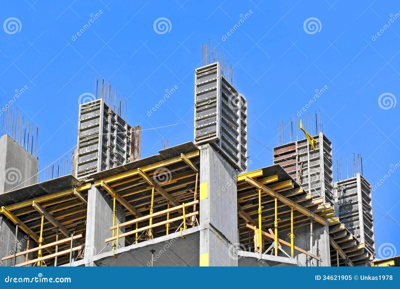 Concrete Formwork and Floor Beams Stock Image - Image of business, cast ...