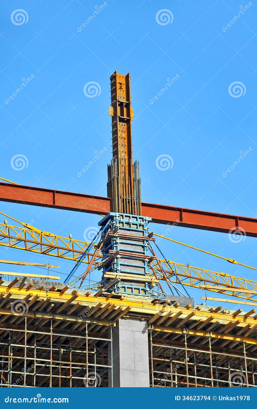 Concrete Formwork and Floor Beams Stock Photo - Image of industrial ...