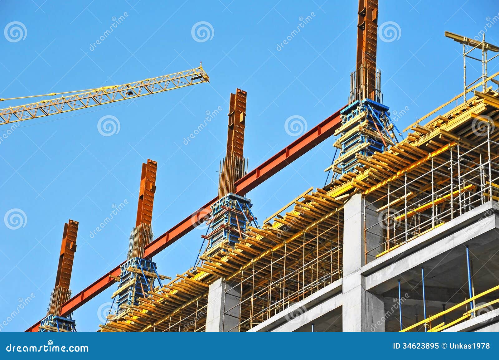 Concrete Formwork and Floor Beams Stock Image - Image of casing, cast ...