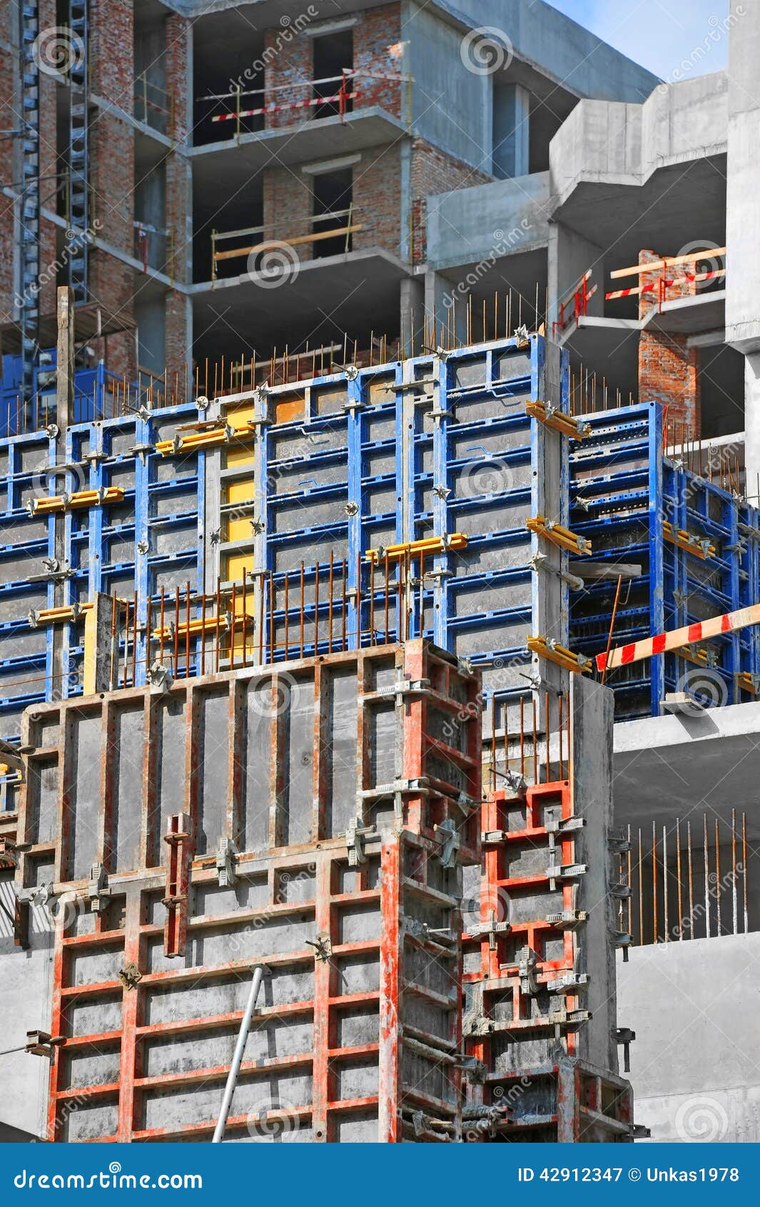 Concrete Formwork and Floor Beams Stock Image - Image of curb, build ...