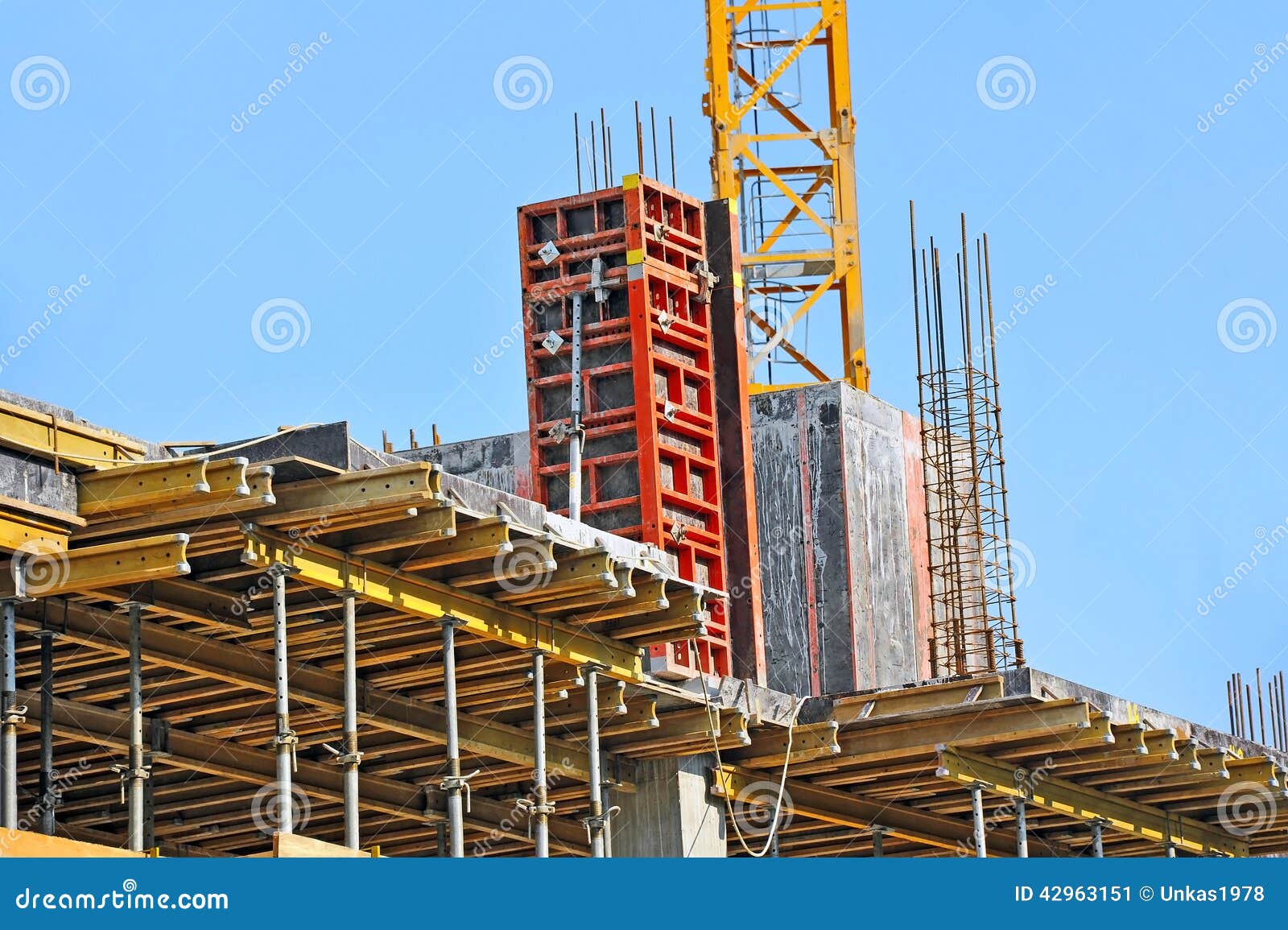 Concrete Formwork and Floor Beams Stock Image - Image of cast, iron ...