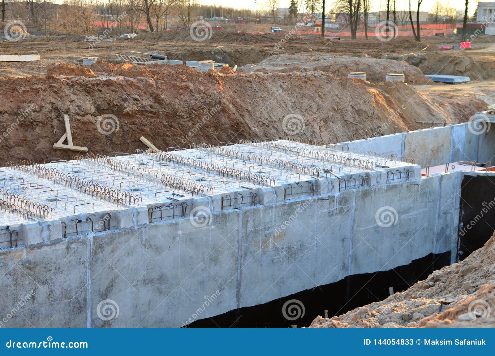 Concrete Formwork in the Pit in the Construction Stock Image - Image of ...