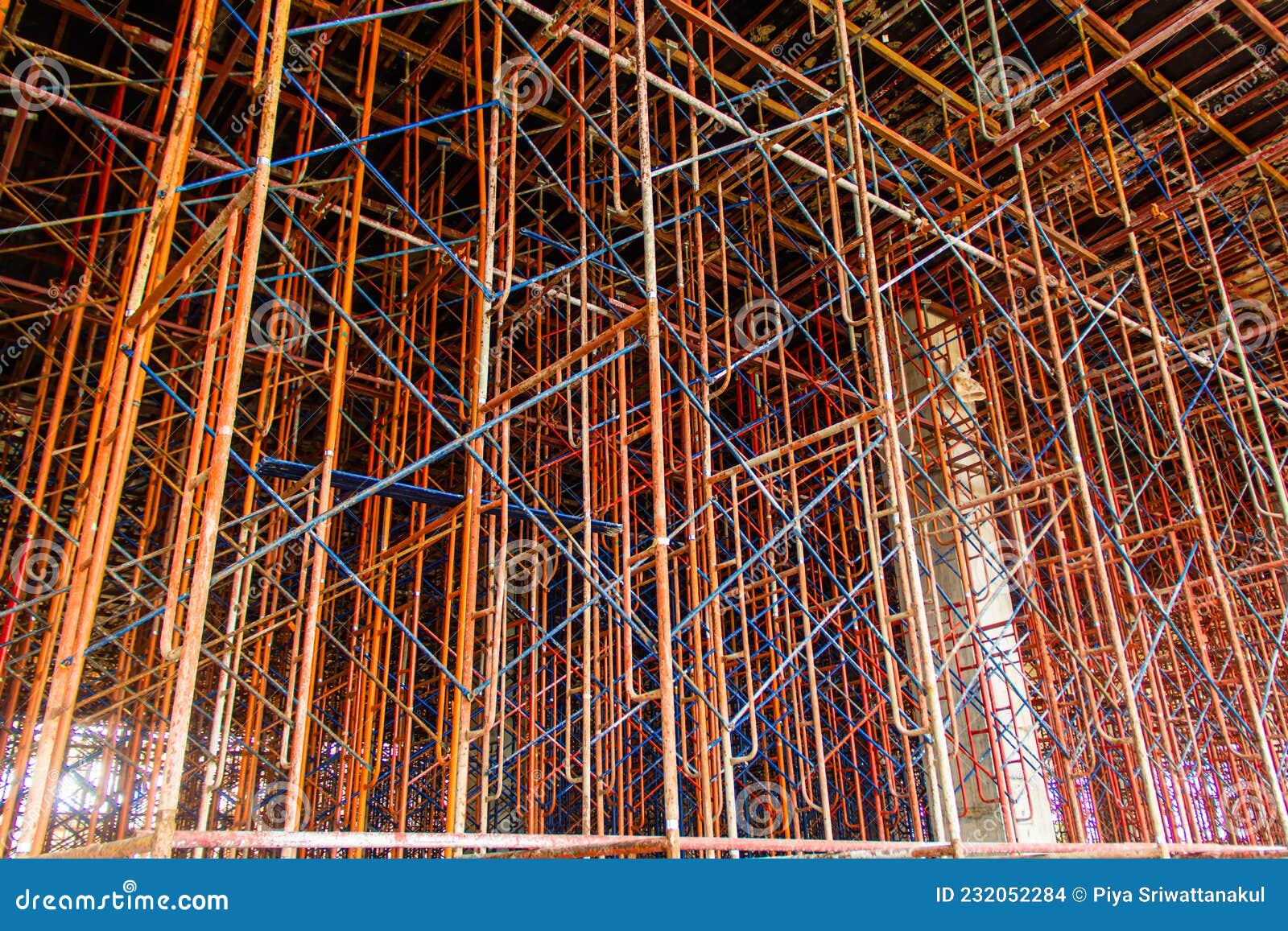 Concrete Formwork and Scaffolding Stock Photo - Image of building, male ...