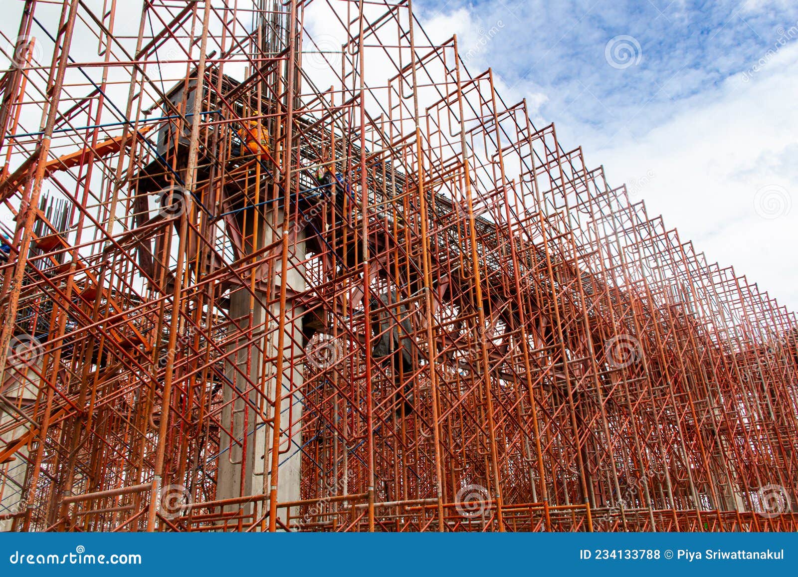 Concrete Formwork and Scaffolding on Construction Site Stock Photo ...