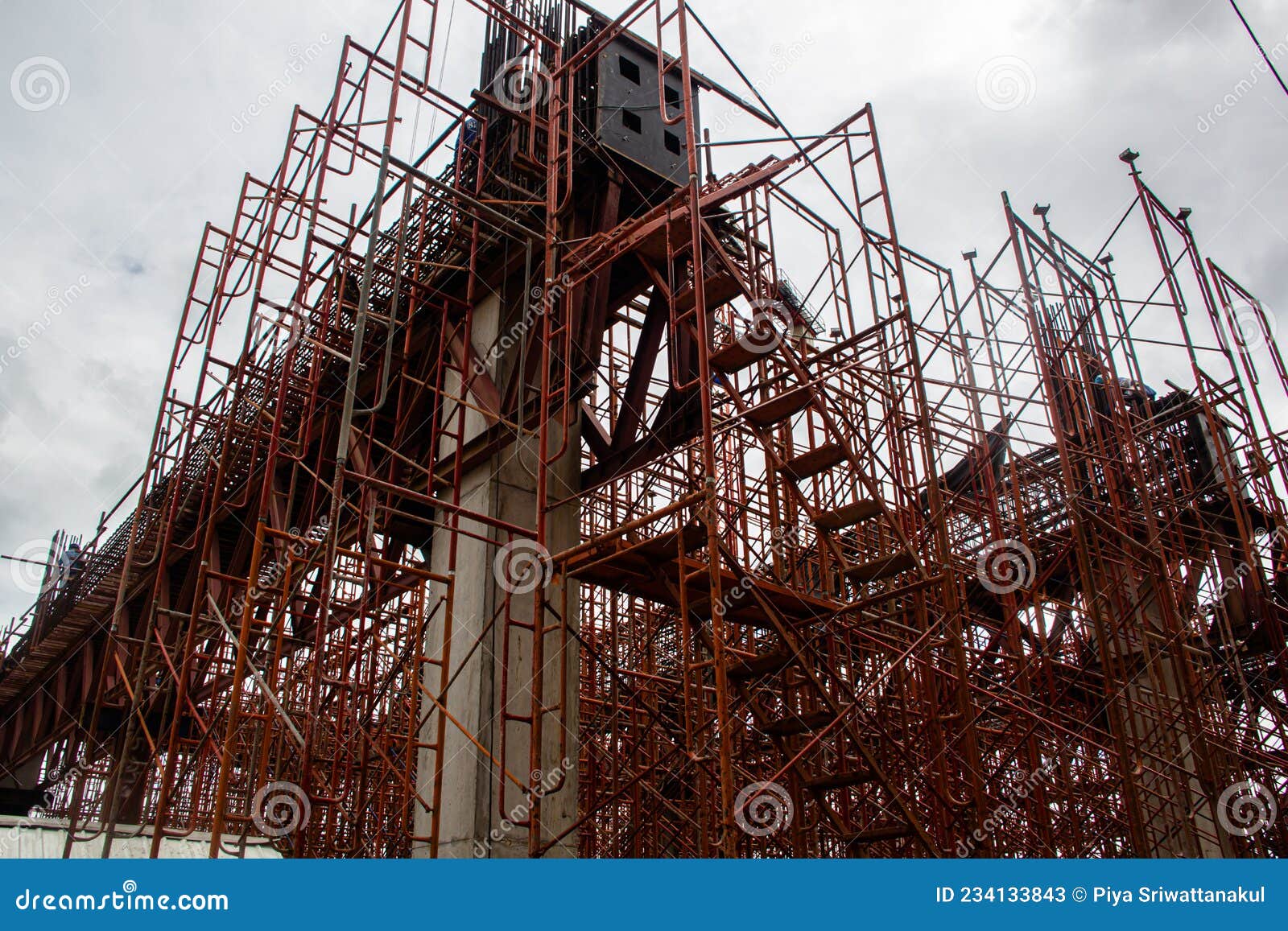 Concrete Formwork and Scaffolding on Construction Site Stock Image ...