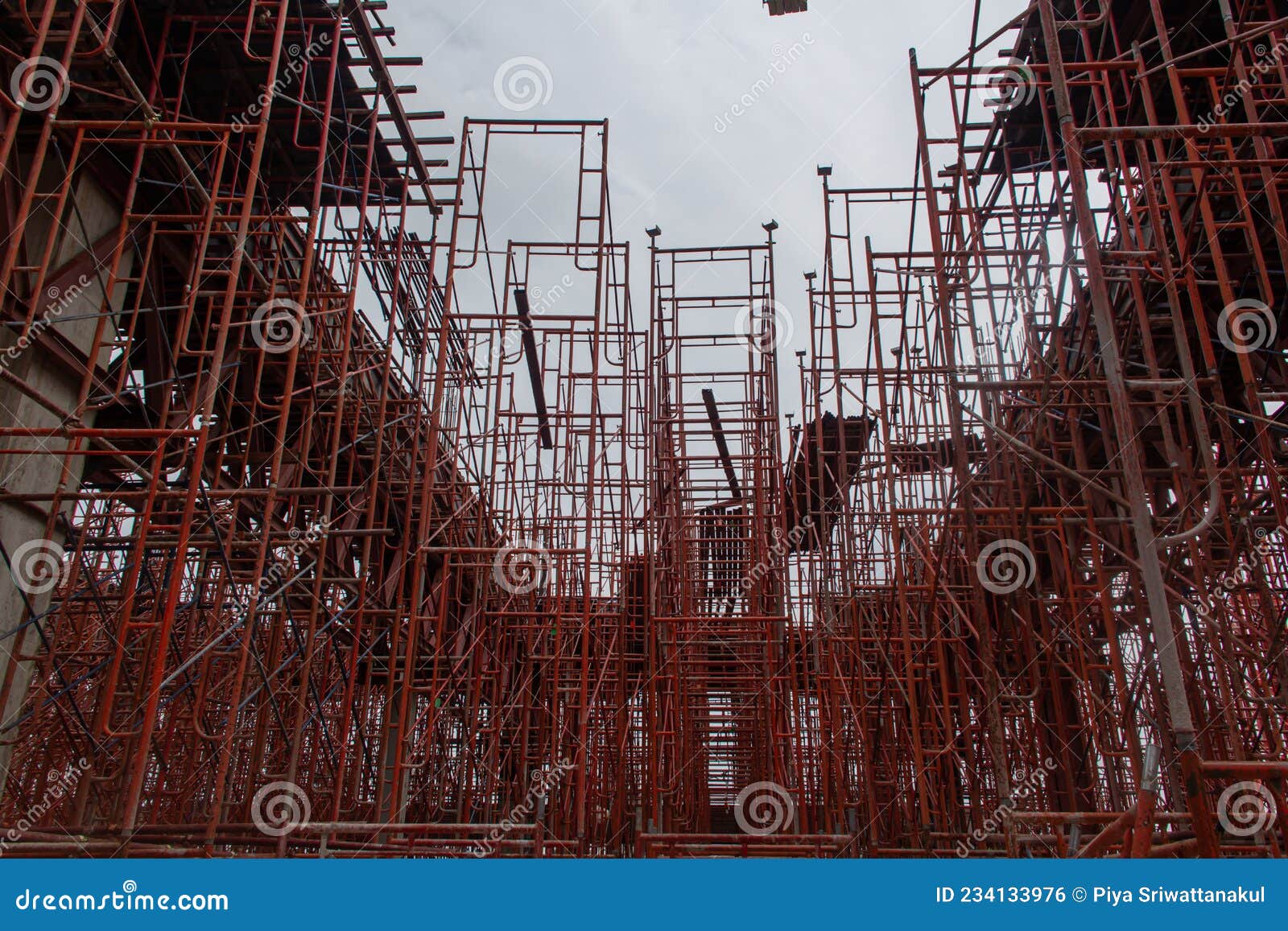 Concrete Formwork and Scaffolding on Construction Site Stock Photo ...