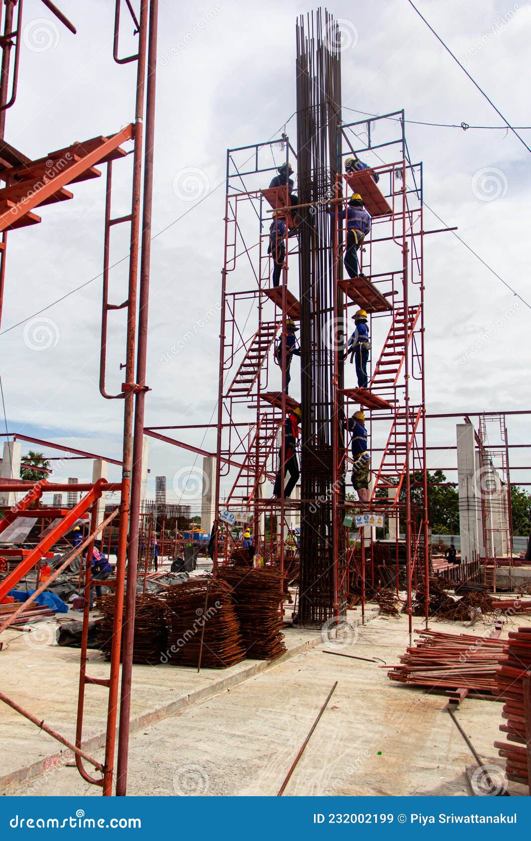 Concrete Formwork and Scaffolding Stock Image - Image of scaffold ...