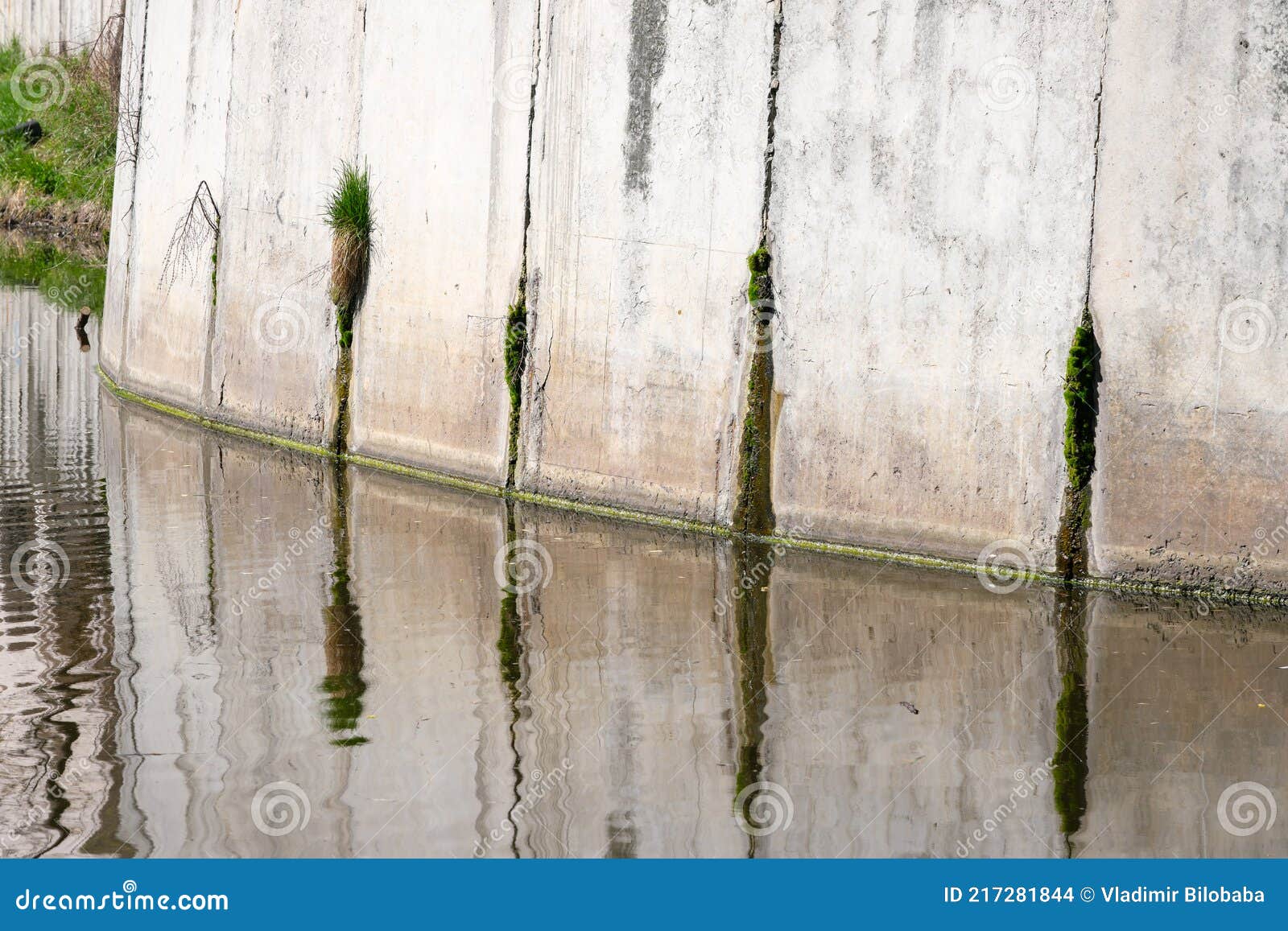 Concrete Fortification of the Shore of a Reservoir Stock Photo - Image ...