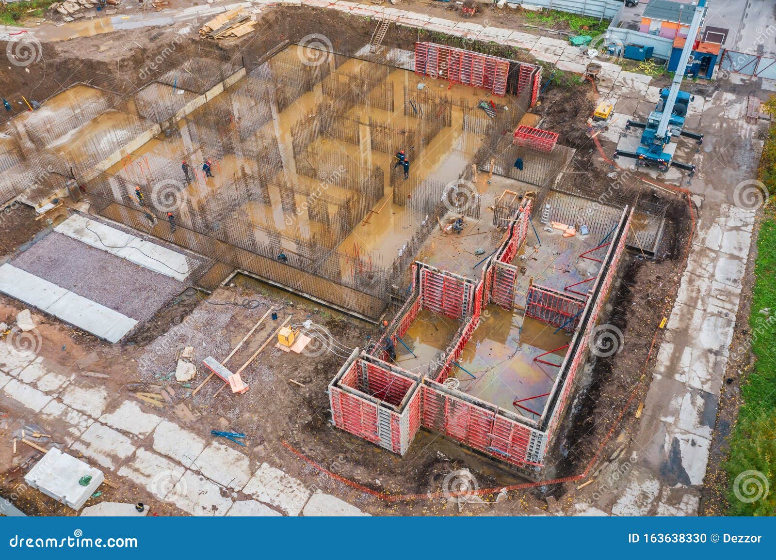 Concrete Foundation and Basement Building Aerial View Stock Photo ...