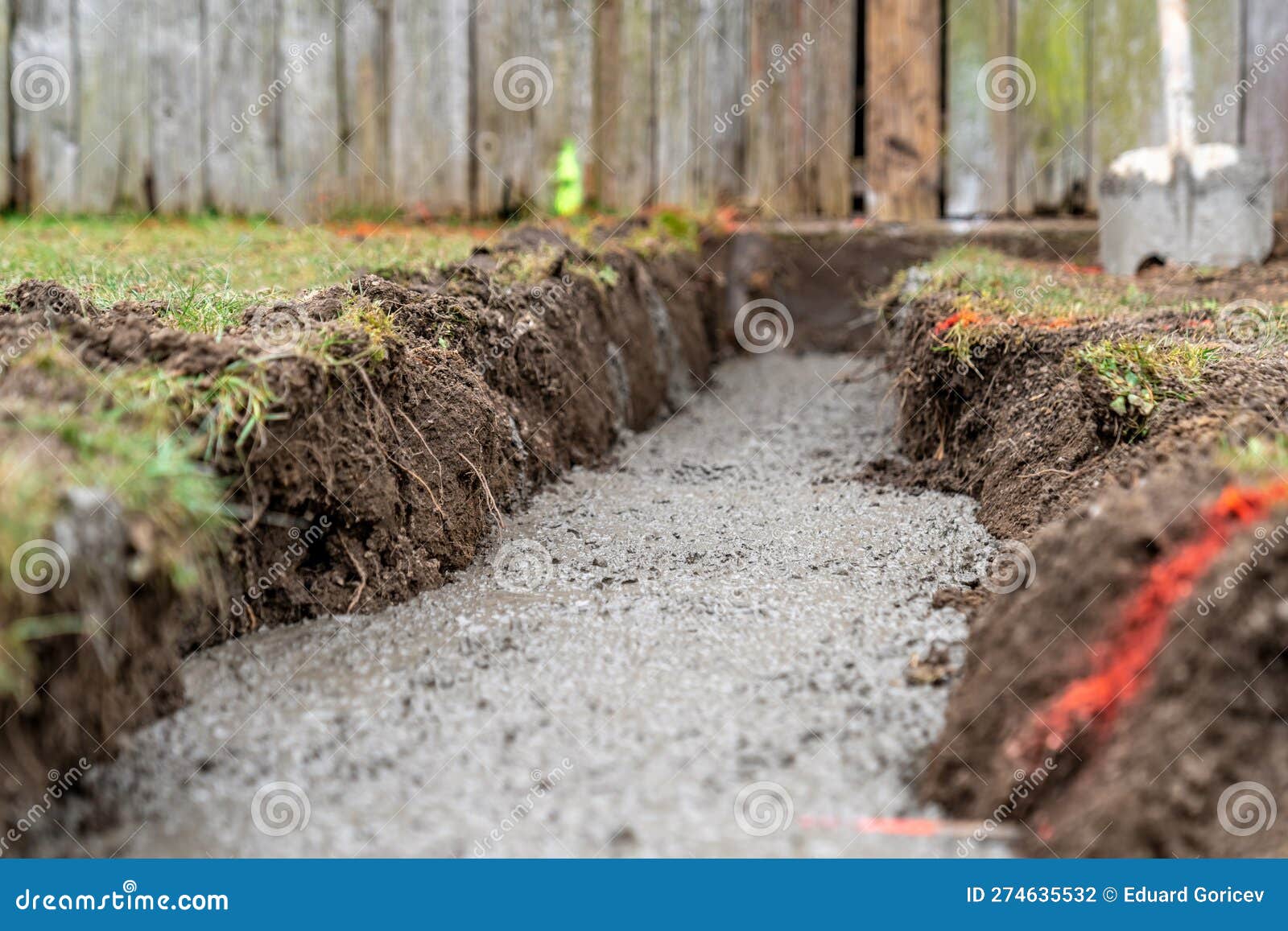Concrete Foundation in the Ground for Building Construction Stock Photo ...