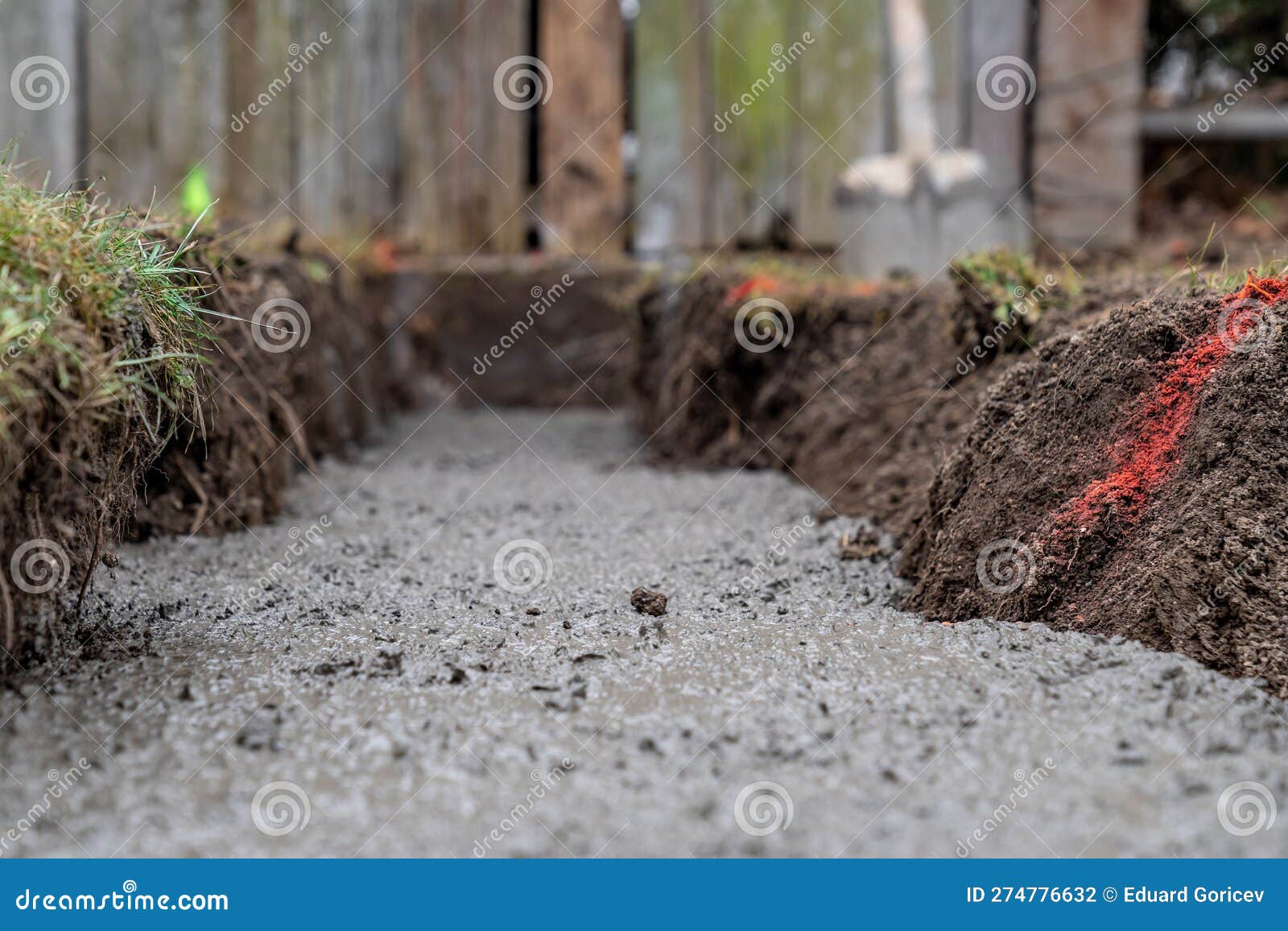 Concrete Foundation in the Ground for Building Construction Stock Photo ...