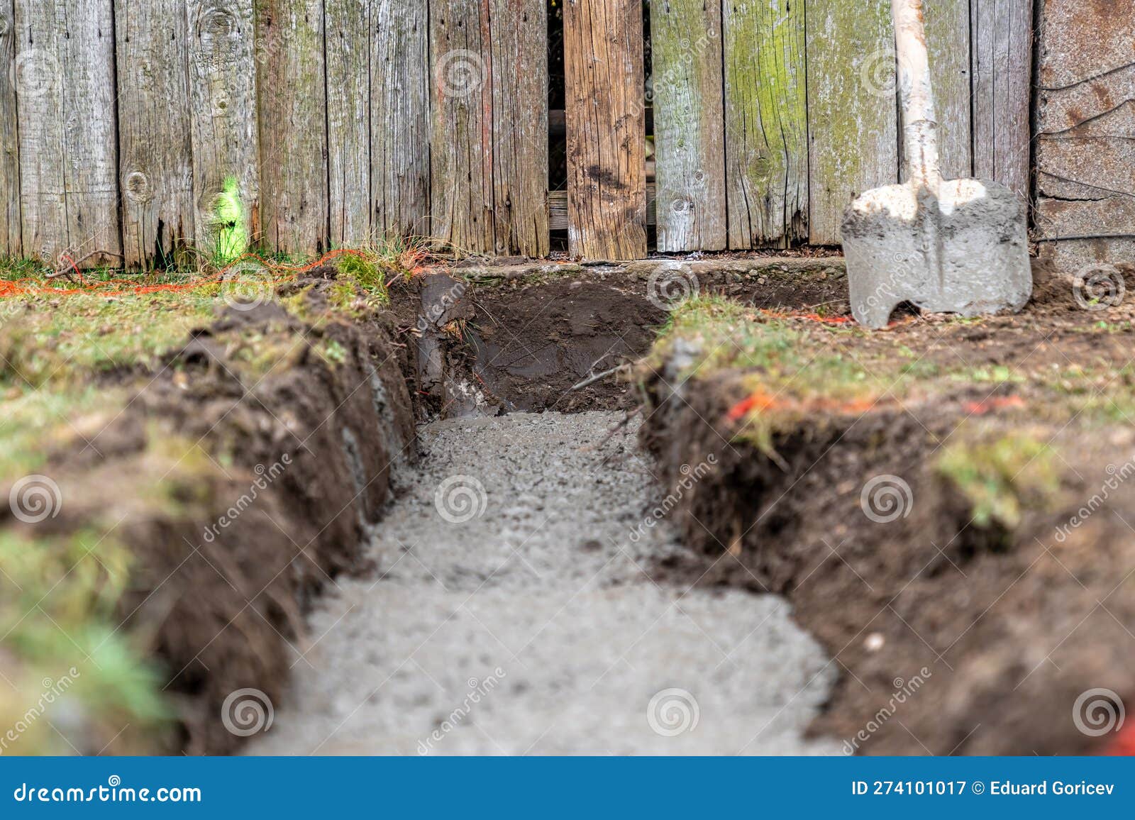Concrete Foundation in the Ground for Building Construction Stock Image ...