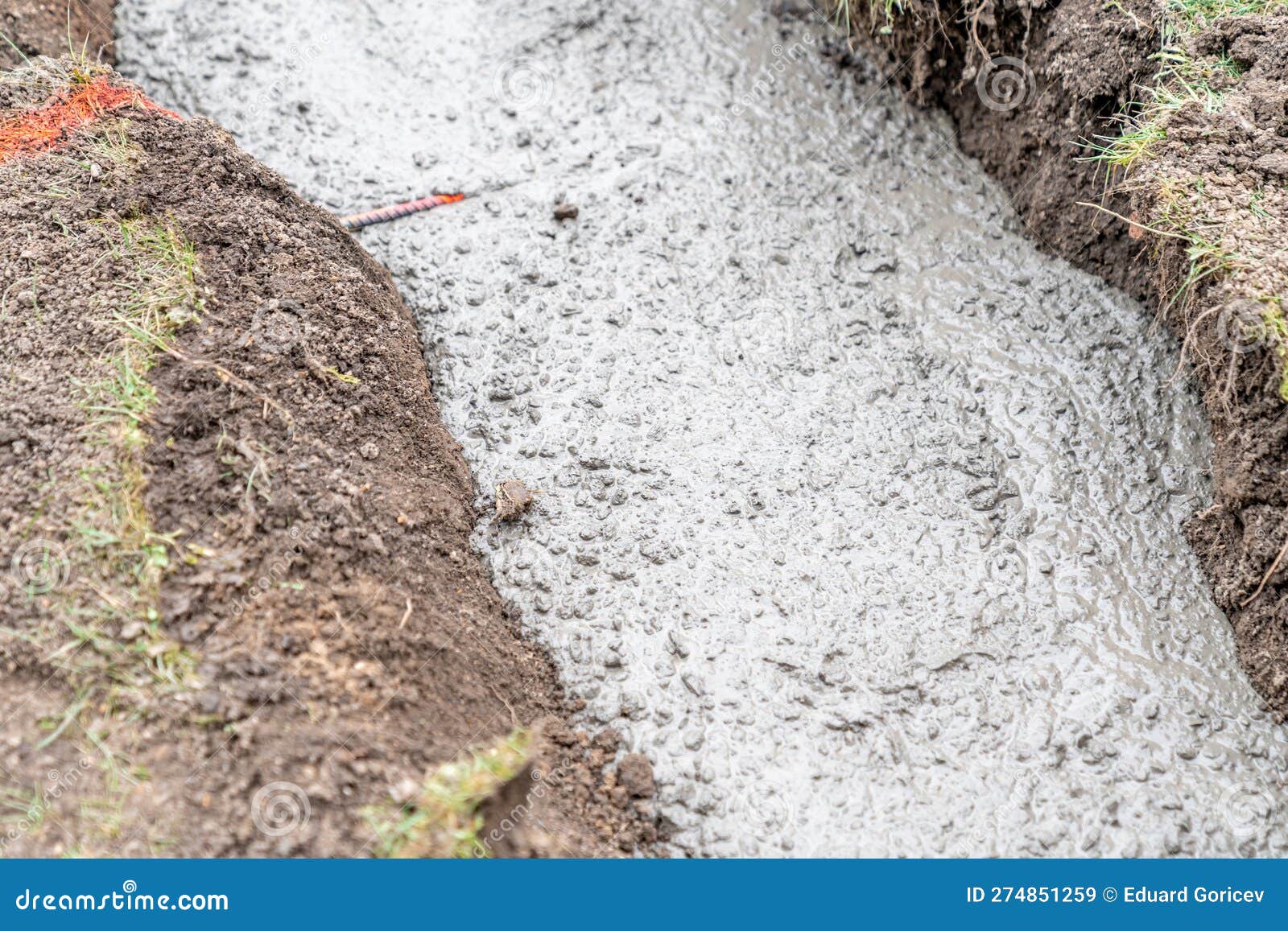 Concrete Foundation in the Ground for Building Construction Stock Image ...
