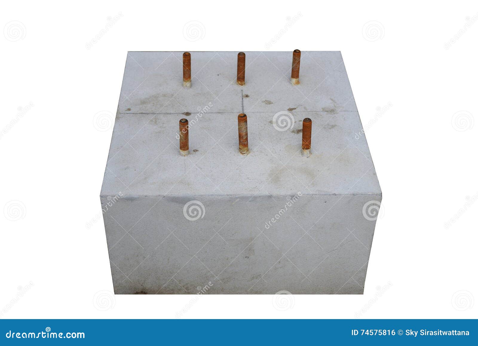 Concrete Foundation in Isolated. Stock Photo - Image of work, industry ...