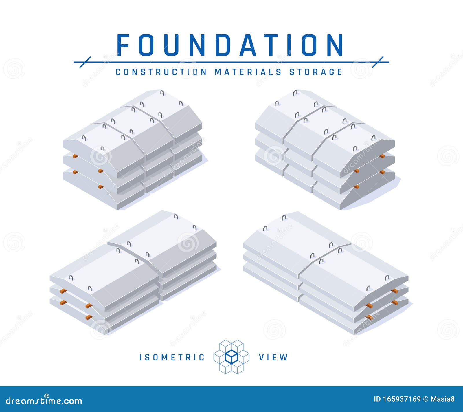 Concrete Foundation in Isometric View, Vector Icon Stock Vector ... Concrete Foundation in Isometric View, Vector Icon Stock Vector ...