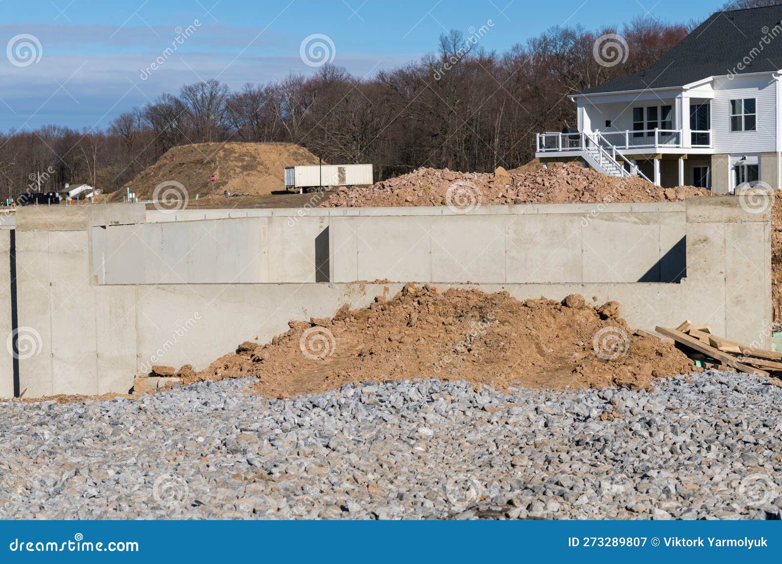 Concrete Foundation for a New House Stock Image - Image of wall ...