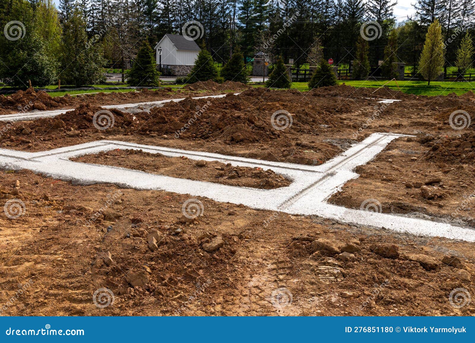 Concrete Foundation Poured into the Ground for a House Stock Photo ...
