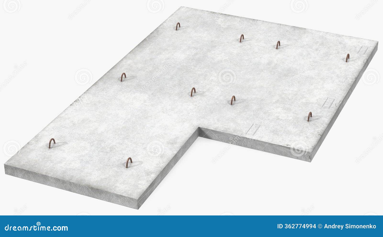 Concrete Foundation Slab with Reinforcement Hooks Design Stock Photo ...