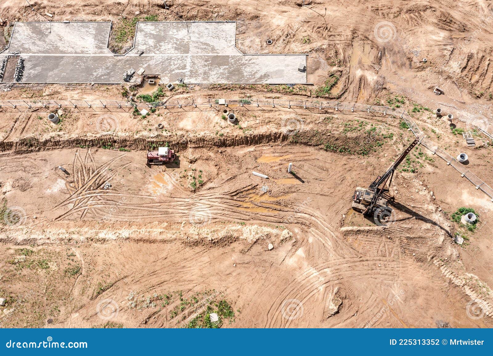 Concrete Foundations For The Columns Of A Factory Building Are Poured ...