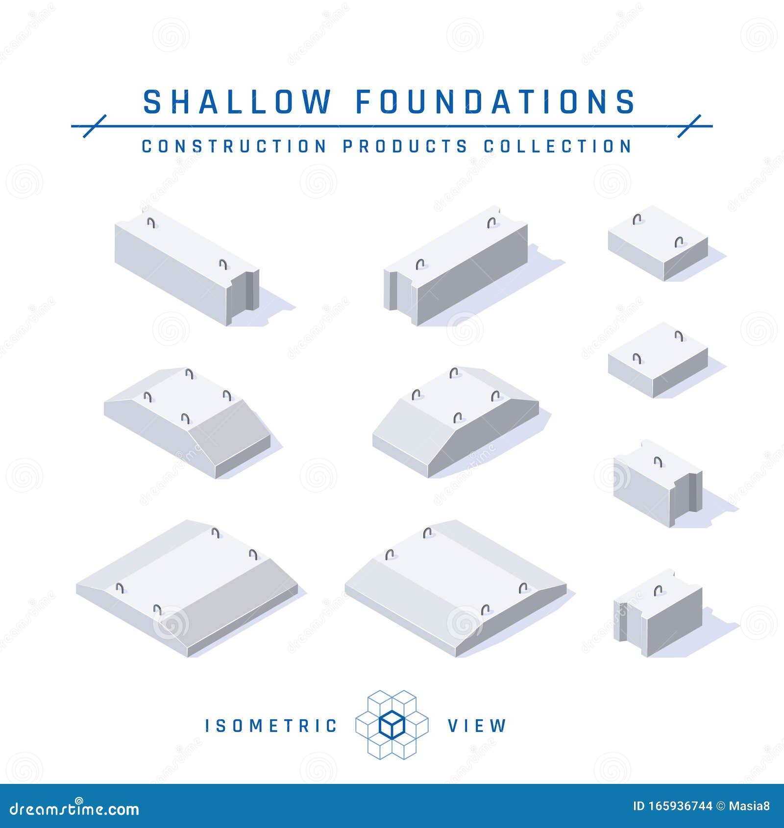 Concrete Foundation in Isometric View, Vector Icon Stock Vector ...