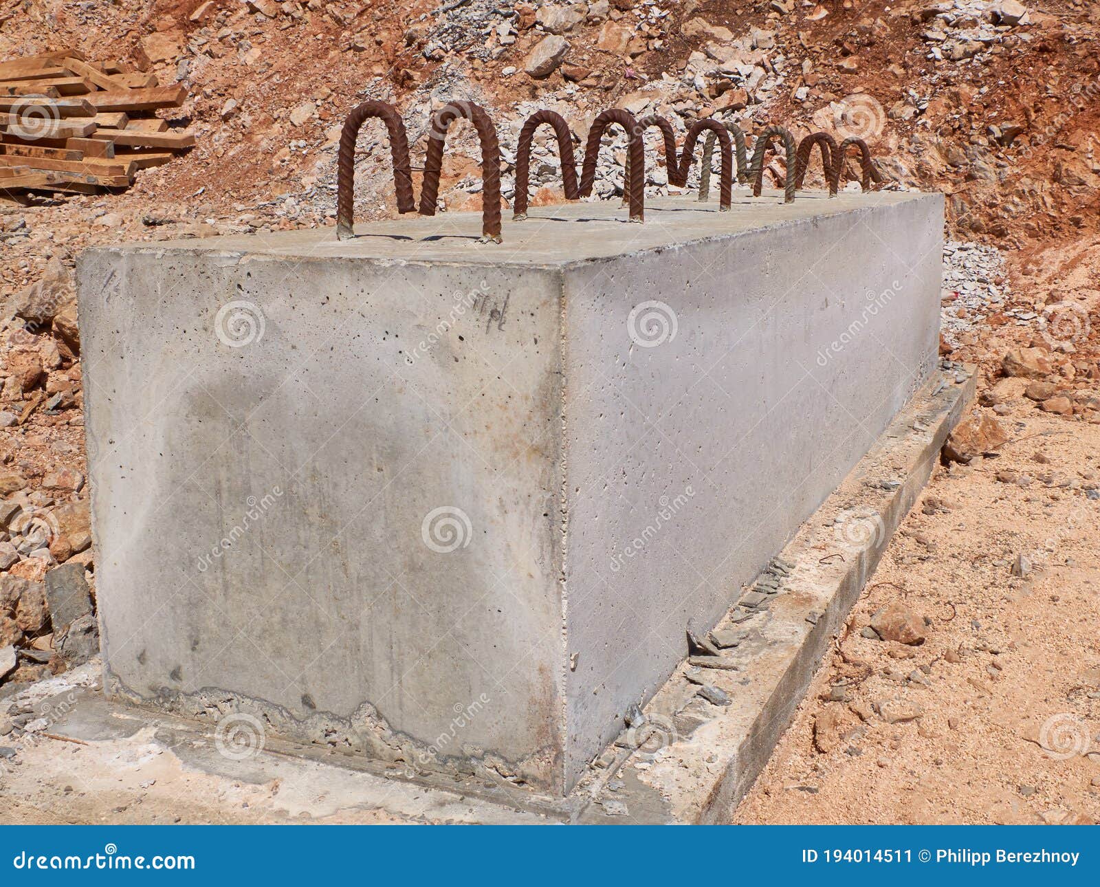 Concrete Foundations with Metal Reinforcement Extensions in the Trench ...