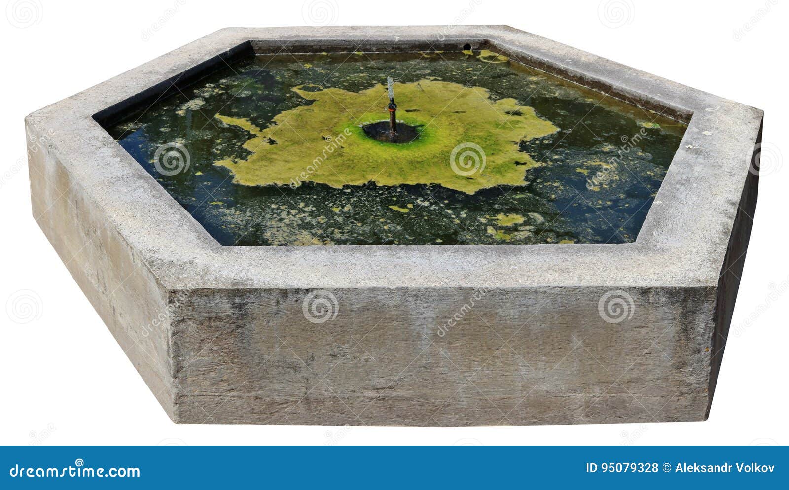The Concrete Fountain of a Hexagonal Form Stock Photo - Image of small ...